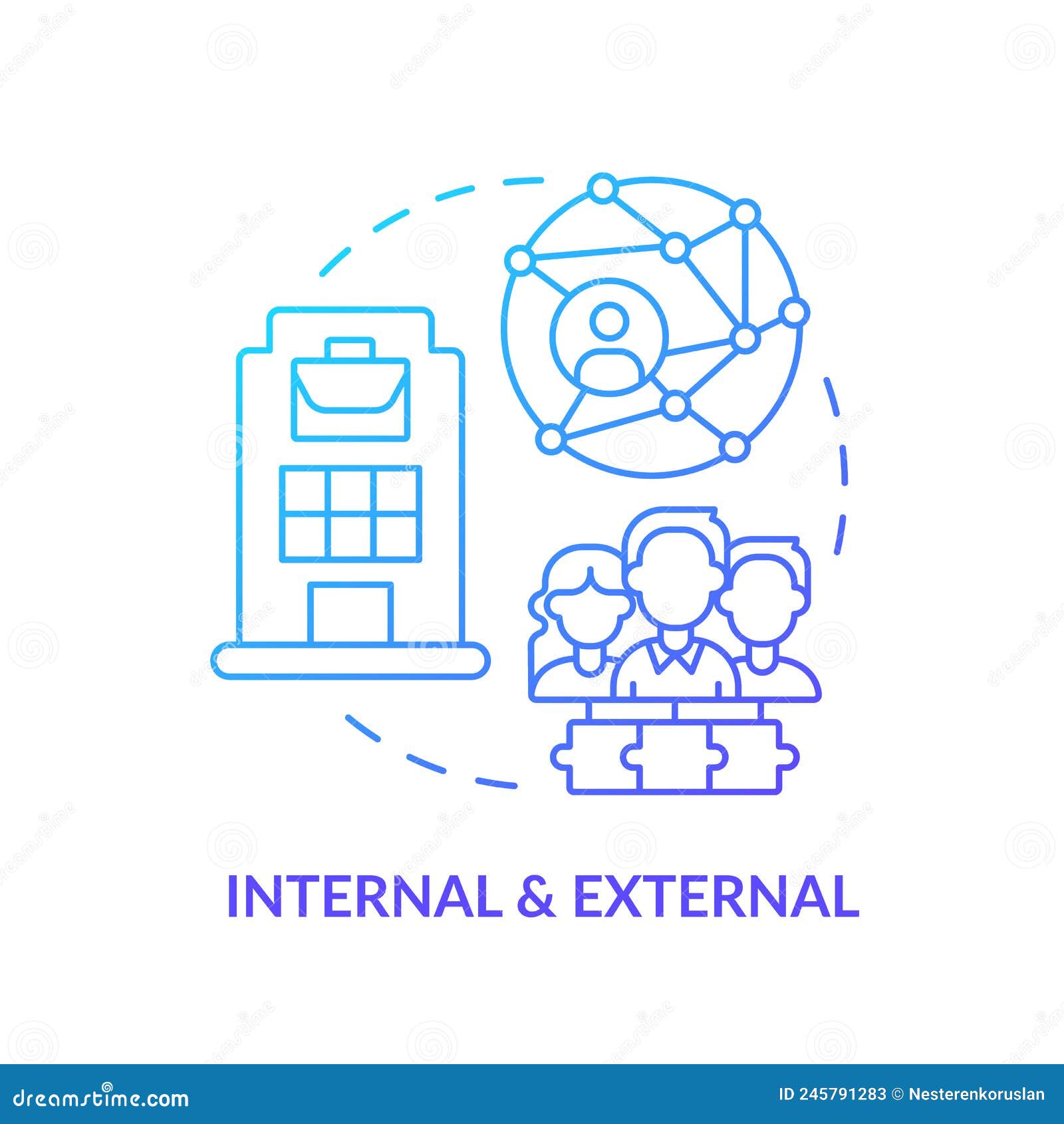 Internal and External Blue Gradient Concept Icon Stock Vector ...