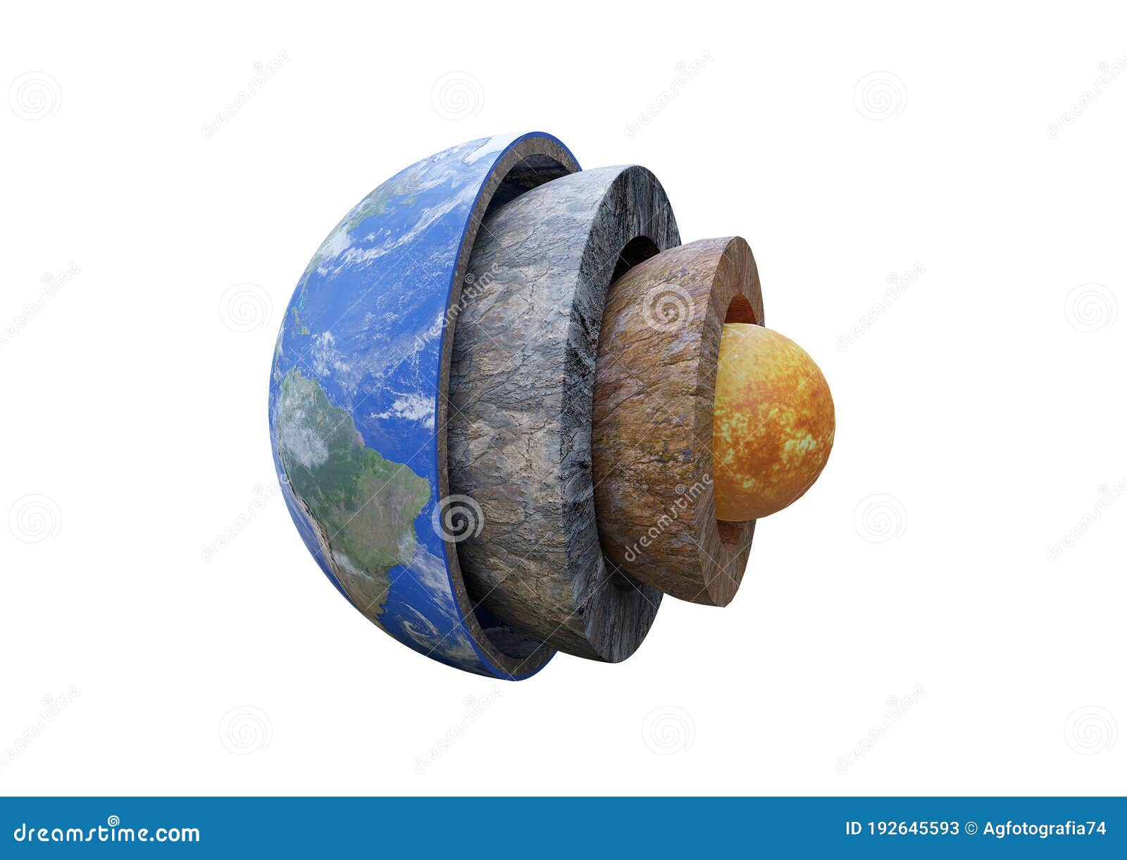 Internal Geological Structure of the Earth Separated into Layers ...