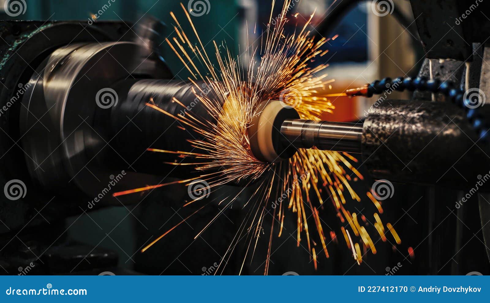 Internal Grinding of Metal with Sparks with an Abrasive Stone on a ...