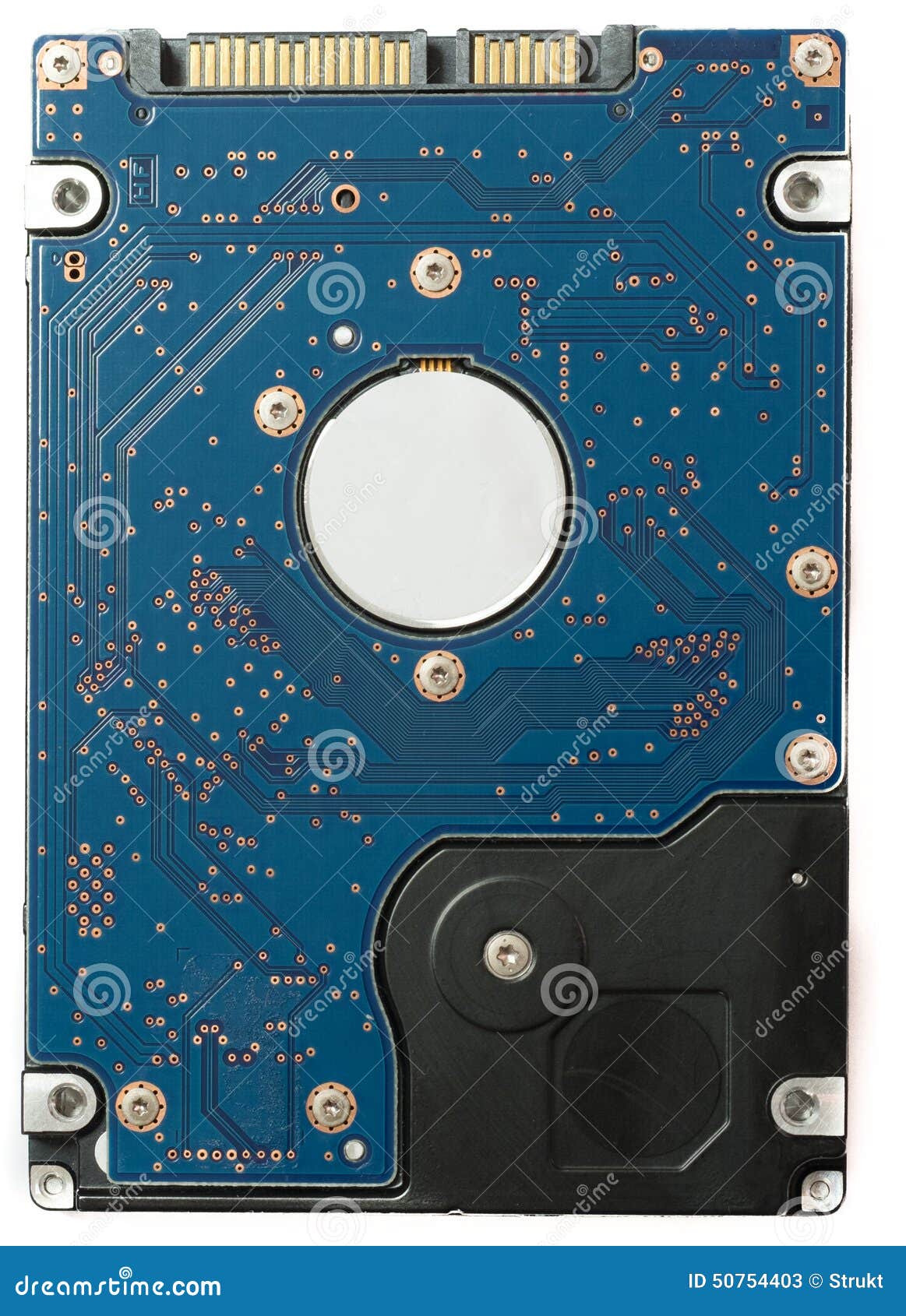 Internal Hard Drive Backside Stock Image - Image of data, disk: 50754403