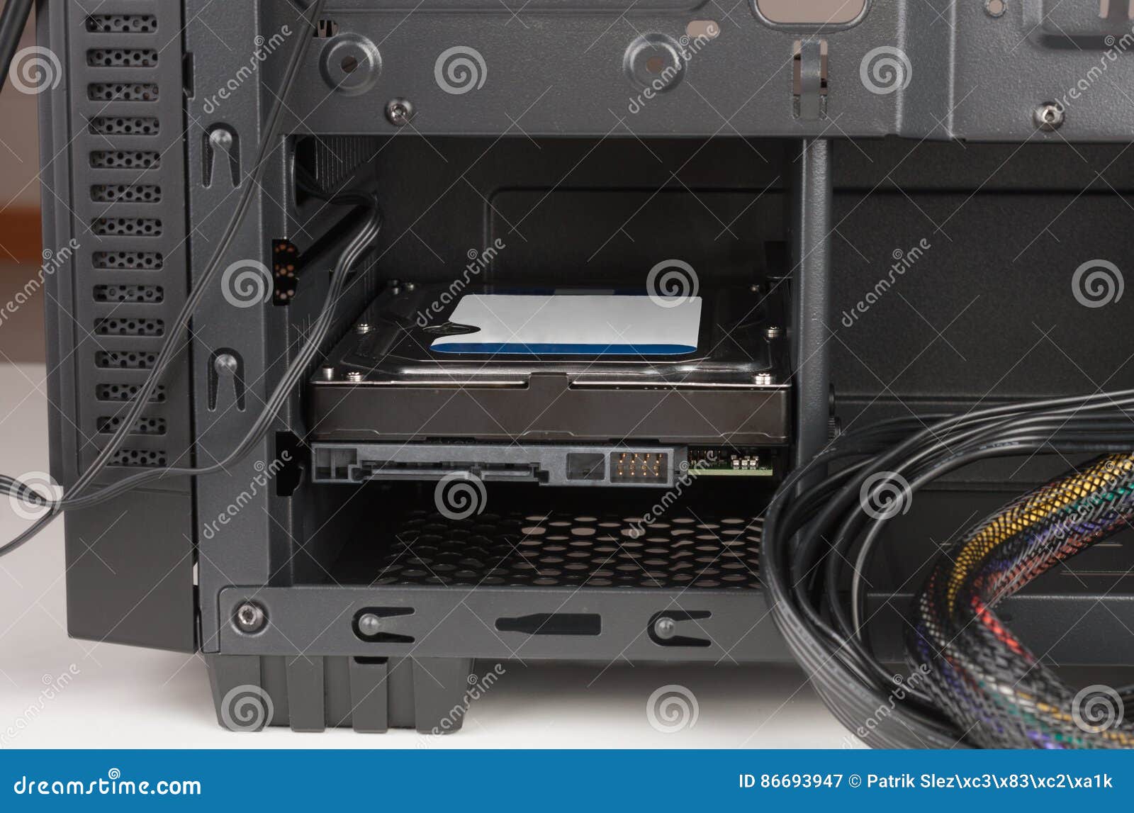 Internal Hard Drive Inserted in Computer Case Stock Image - Image of ...