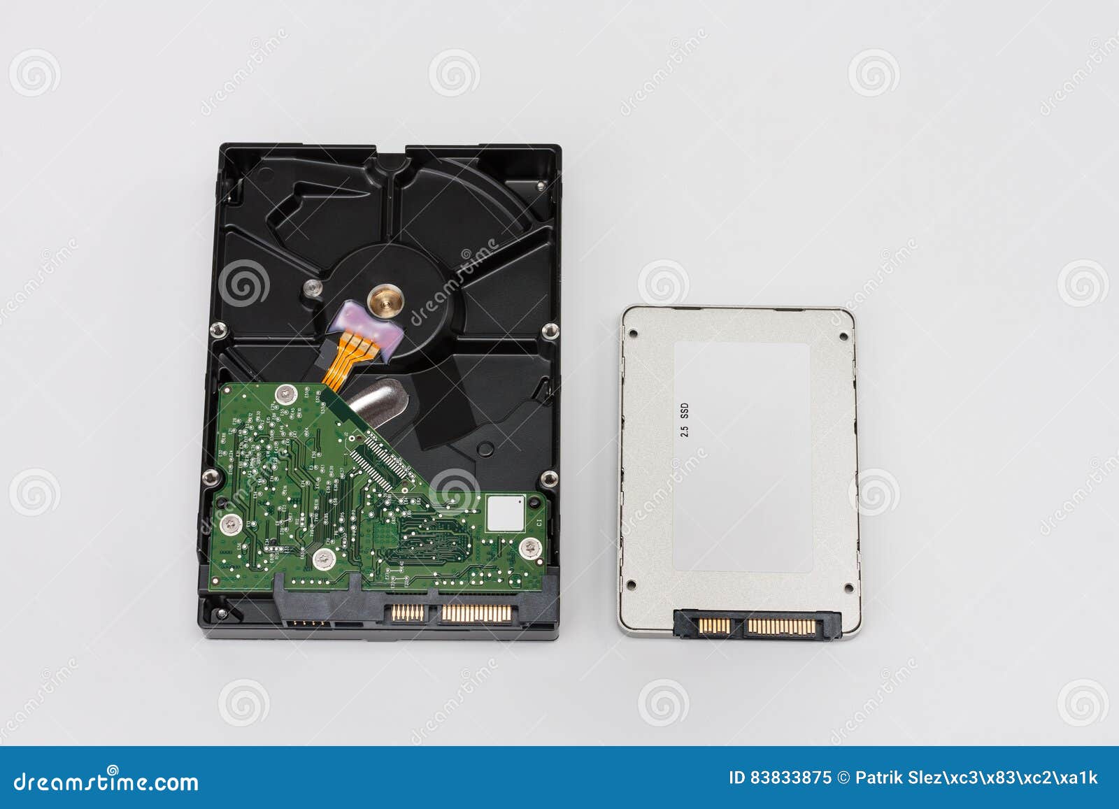 Internal Hard Drive and Solid State Drive Disk on White Stock Image ...