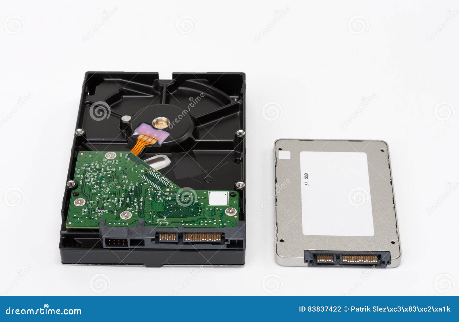 Internal Hard Drive and Solid State Drive Disk on White Stock Photo ...