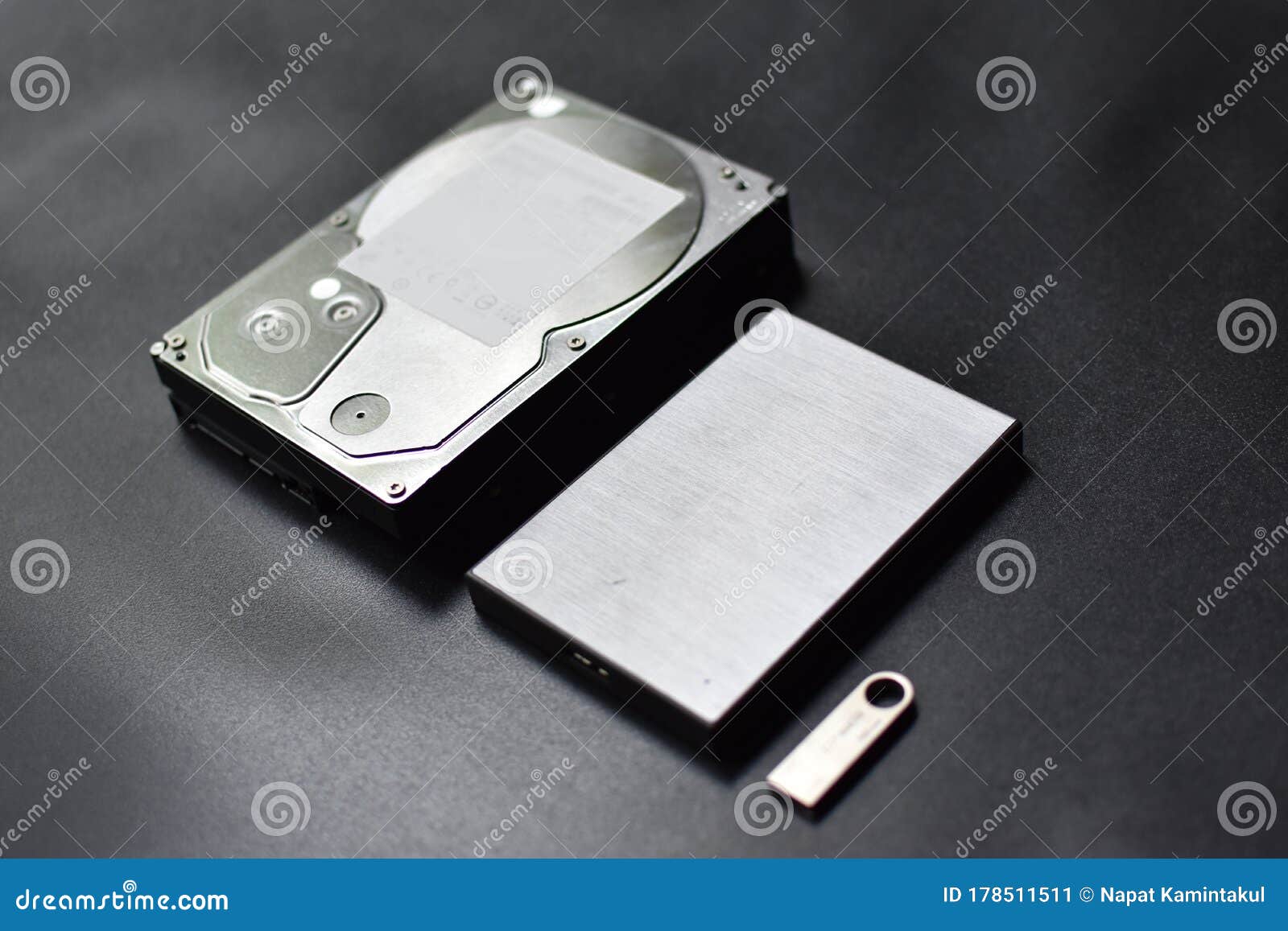 Internal Harddisk External Harddisk and Flash Drive Stock Image - Image ...