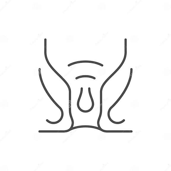 Internal Hemorrhoid Line Outline Icon Stock Vector Illustration Of
