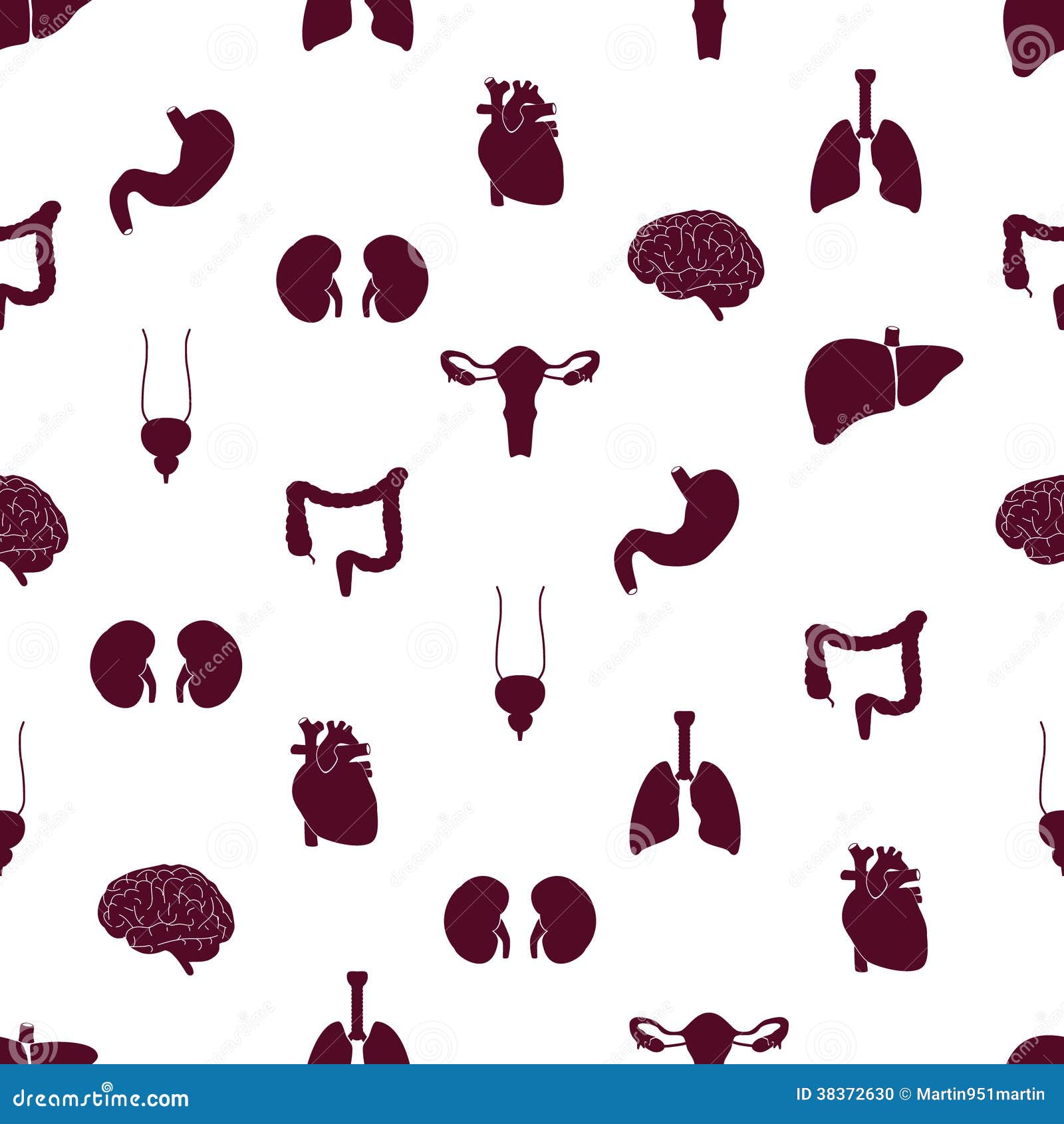 Internal Human Body Organs Pattern Stock Vector - Illustration of ...