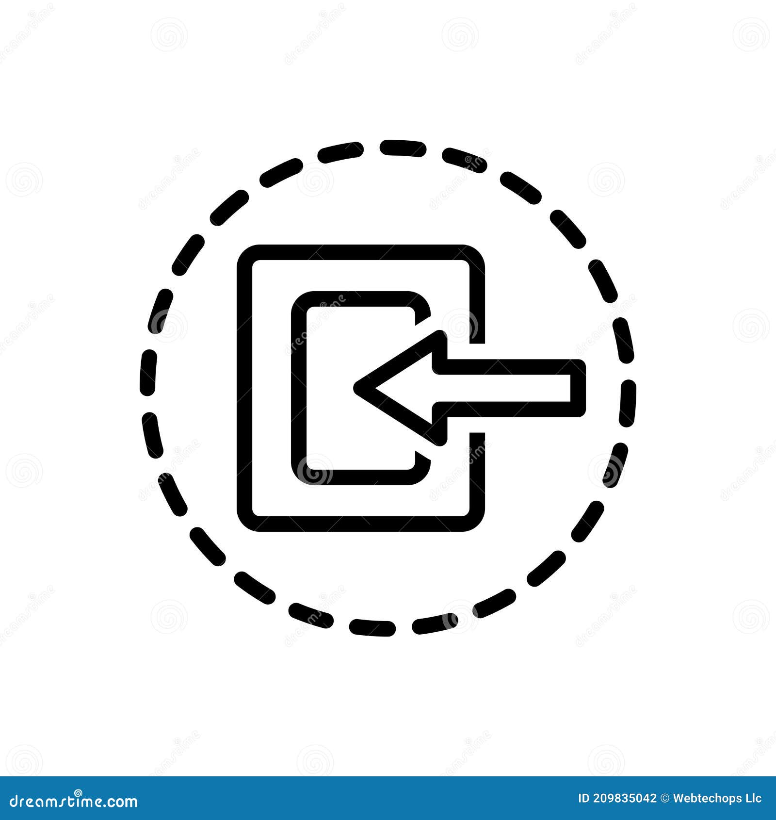 Black Line Icon for Internal, Inner and Inlying Stock Vector ...