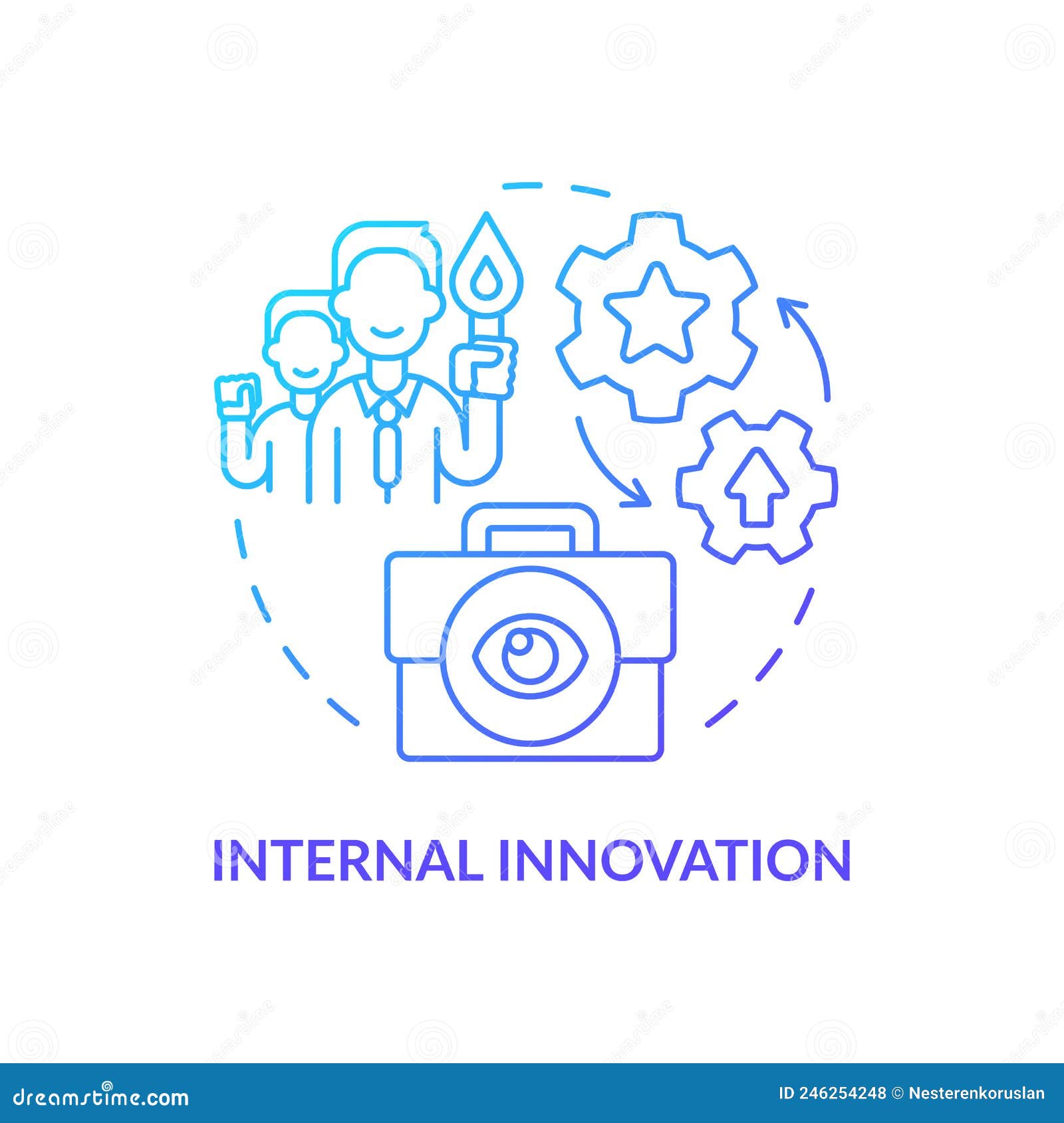 Internal Innovation Blue Gradient Concept Icon Stock Vector ...