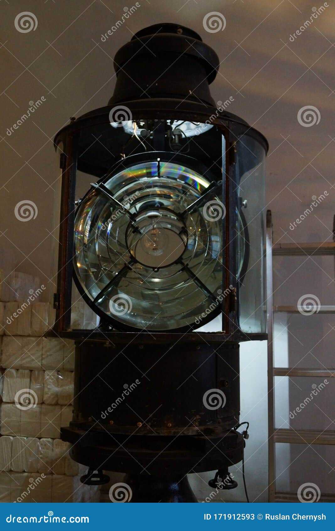 The Internal System of the Lighthouse Stock Image - Image of water ...