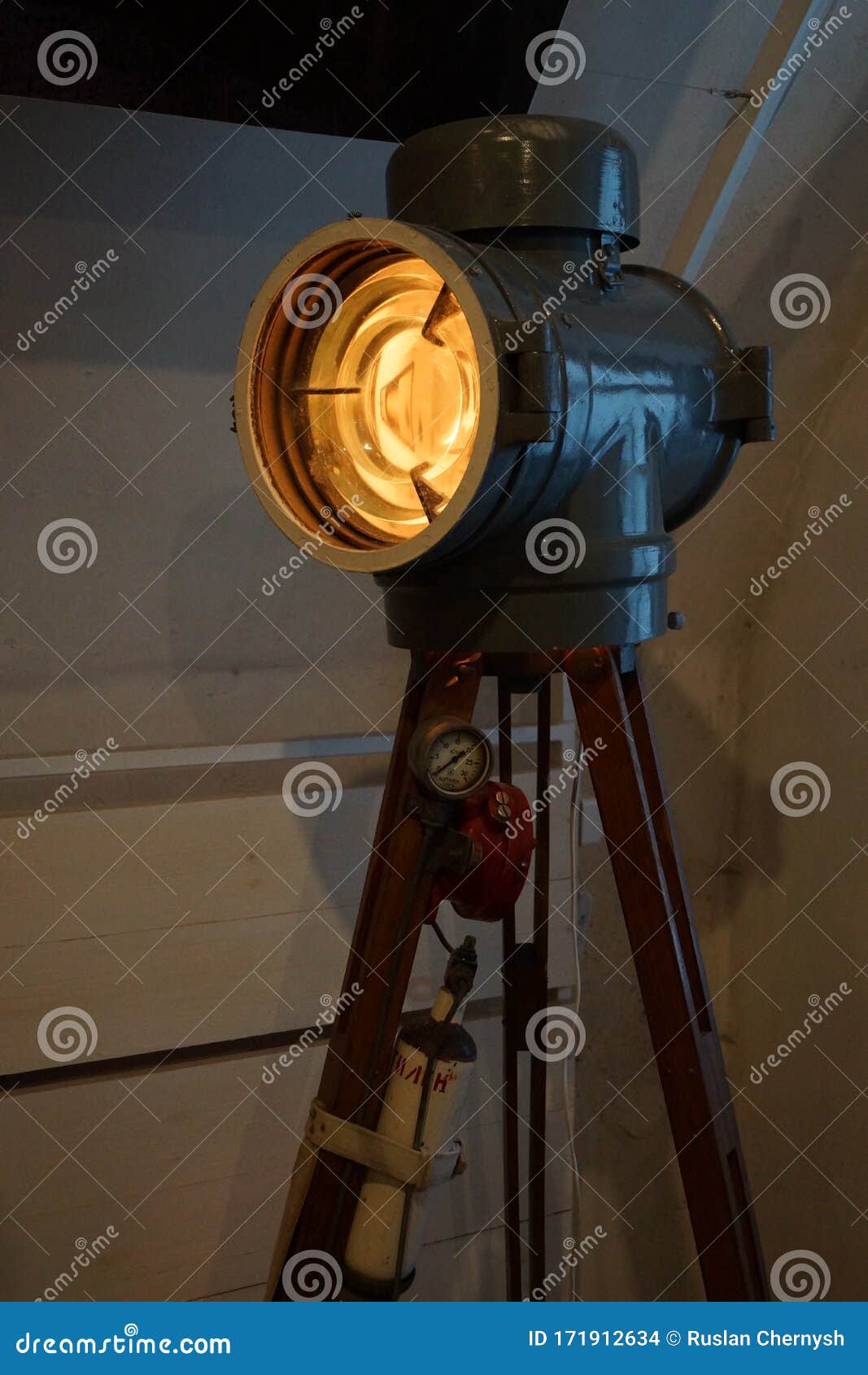 The Internal System of the Lighthouse Stock Photo - Image of port ...