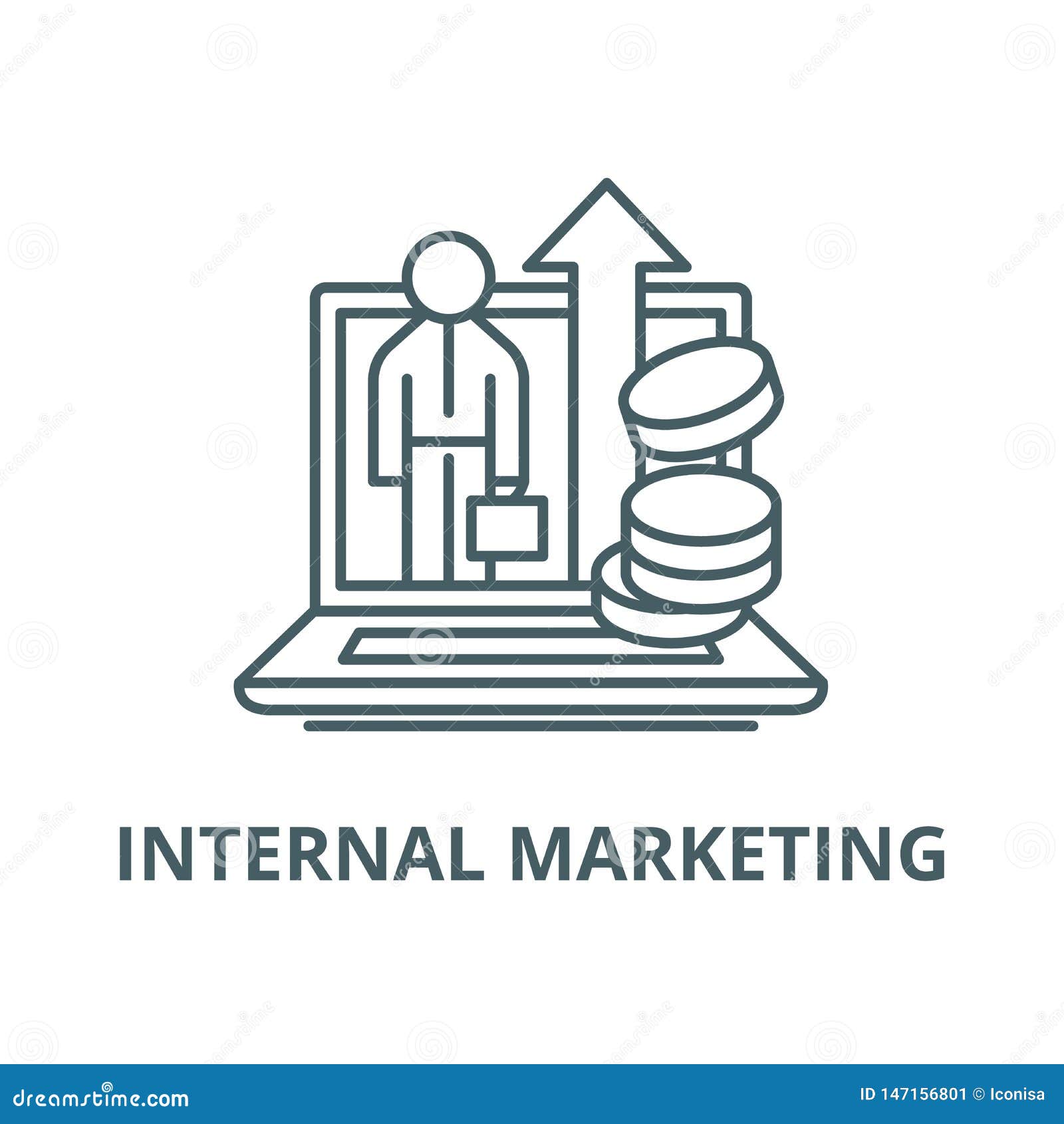 Internal Marketing Vector Line Icon, Linear Concept, Outline Sign ...