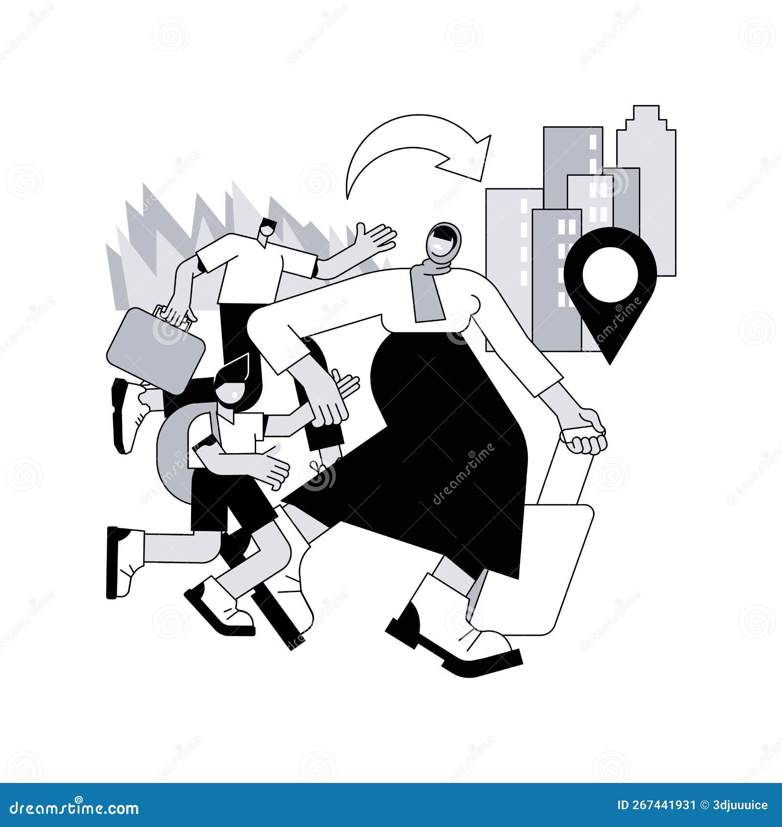 Internal Migration Abstract Concept Vector Illustration. Stock ...