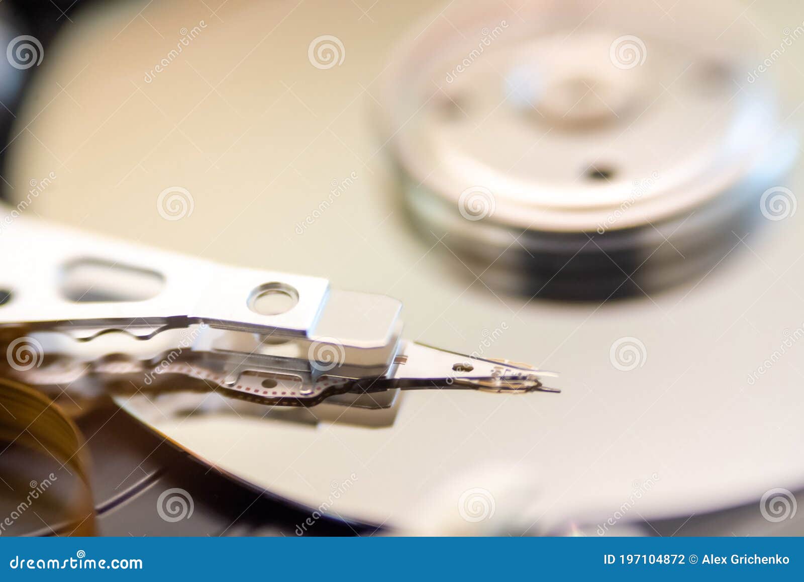 Internal Moving Parts and Electronics of a Typical Disc Hard Drive ...