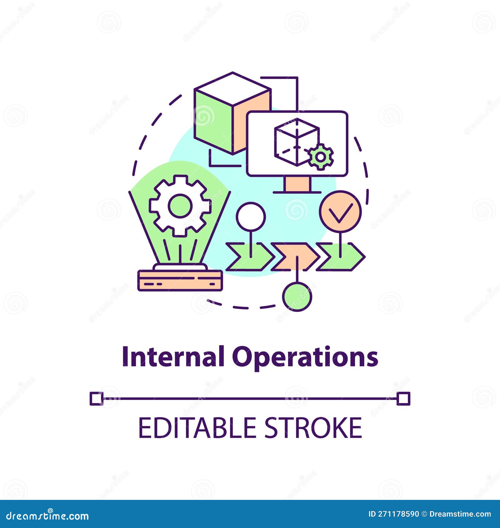 Internal Operations Concept Icon Stock Vector - Illustration of digital ...