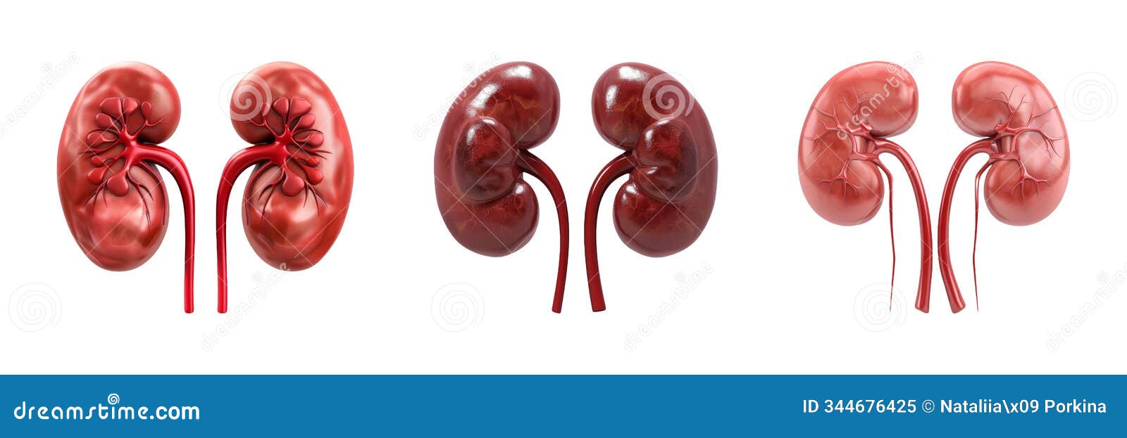 Internal Organs Anatomy Set. Realistic Human Kidney Stock Illustration ...