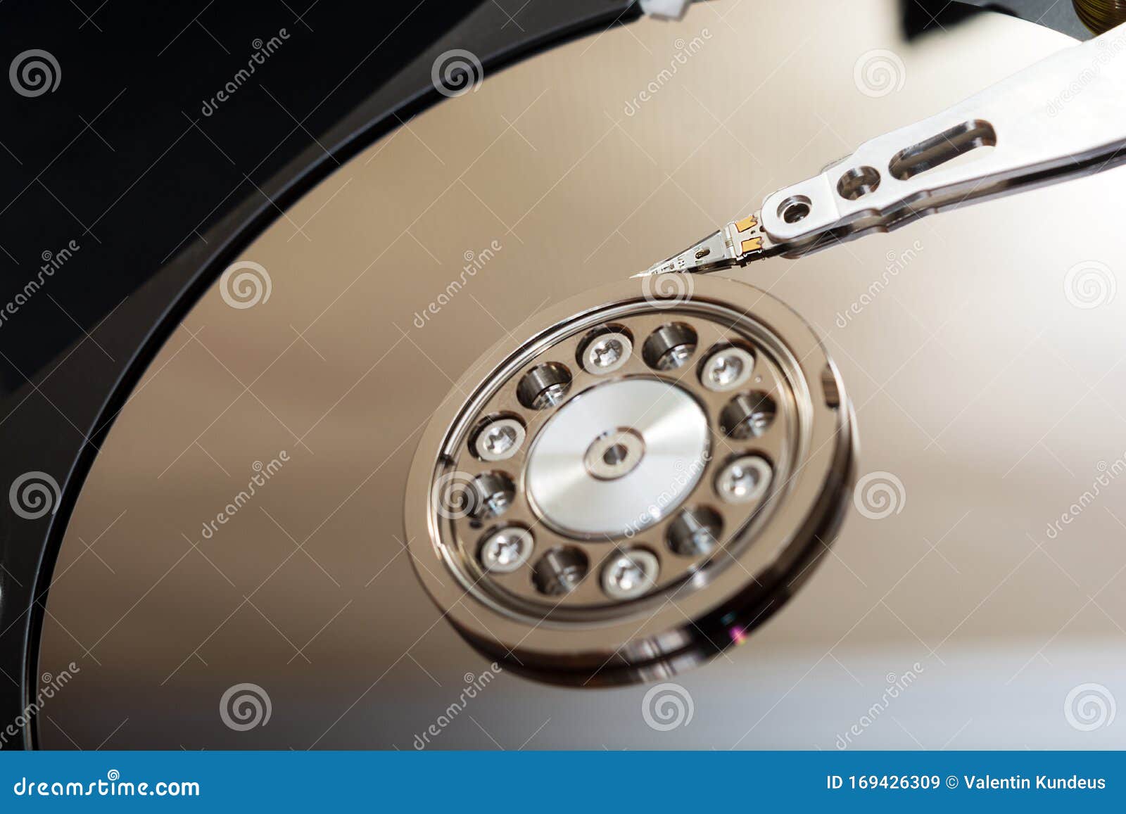 Internal Parts of the Hard Drive. HDD. Computer Memory. Modern ...