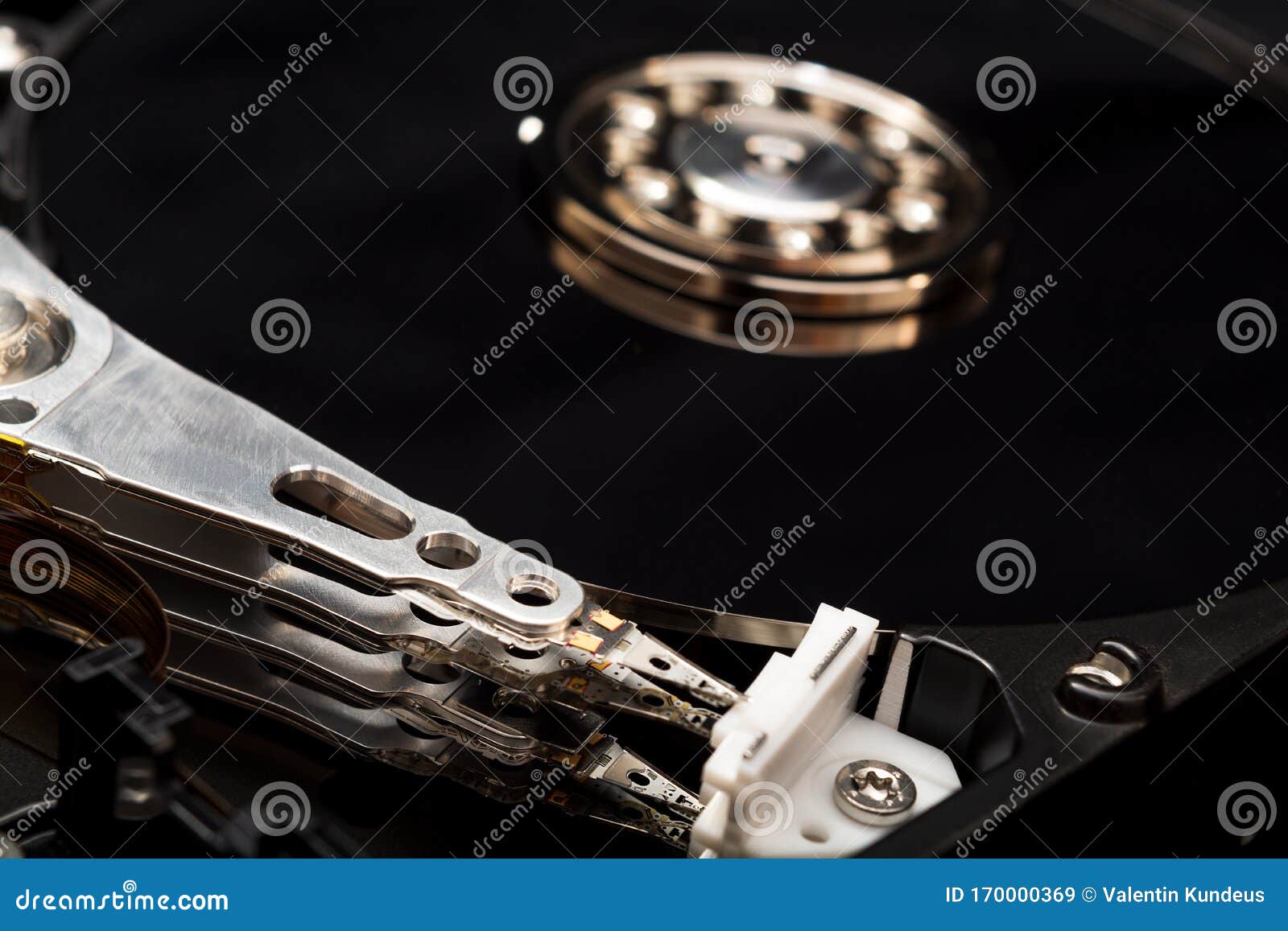 Internal Parts of the Hard Drive. HDD. Computer Memory. Modern ...