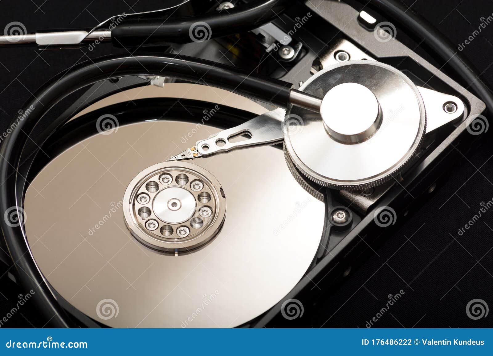 Internal Parts of the Hard Drive. HDD. Computer Memory. Modern ...