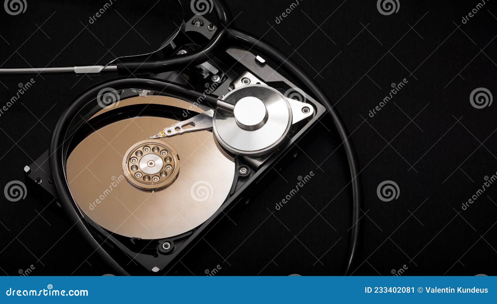 Internal Parts of the Hard Drive. HDD. Computer Memory. Modern ...