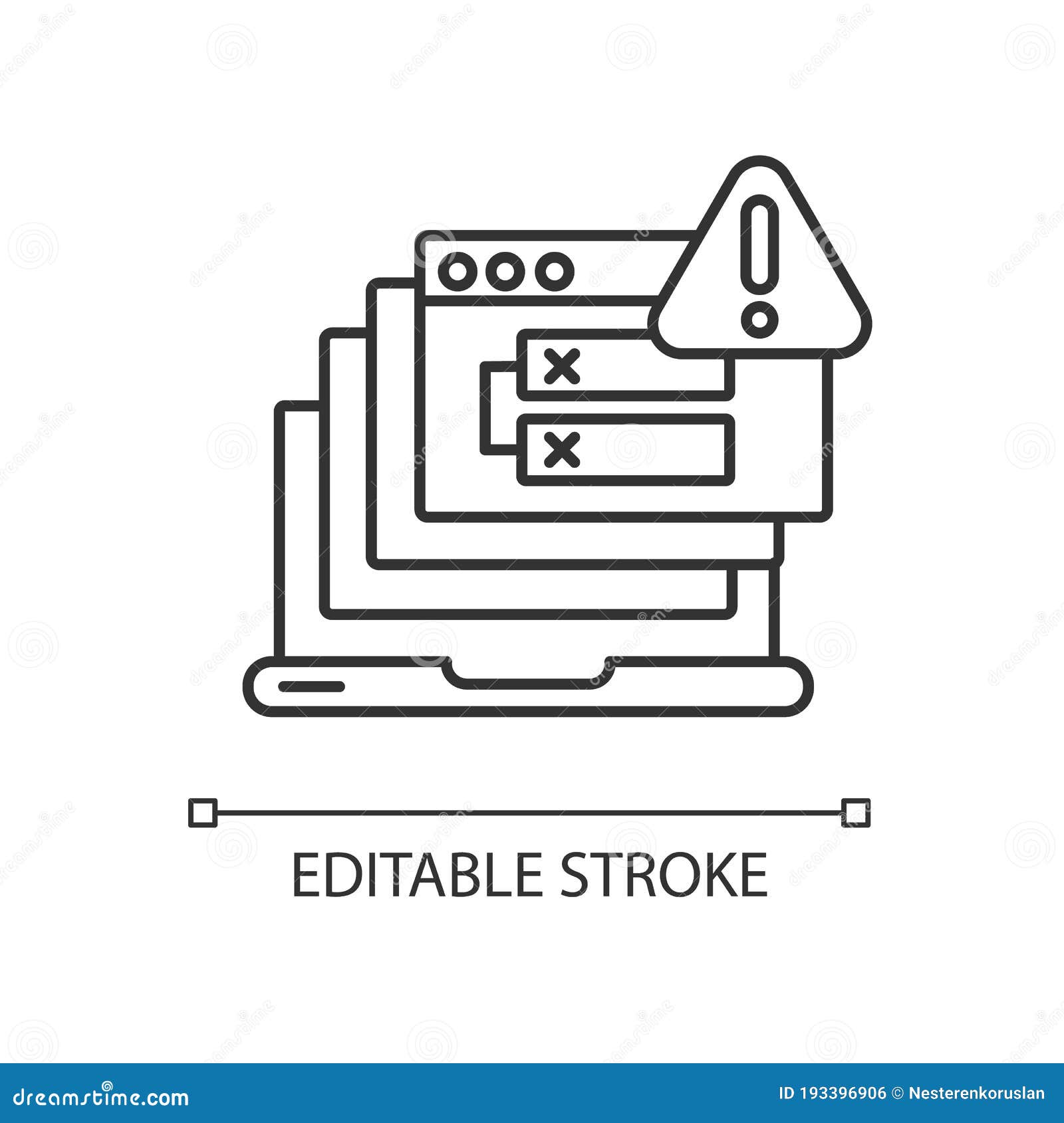 Internal Server Error Linear Icon Stock Vector - Illustration of ...