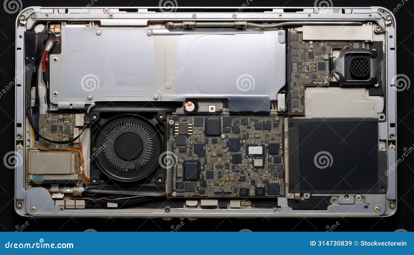 Internal Silver Back of Computer Stock Illustration - Illustration of ...