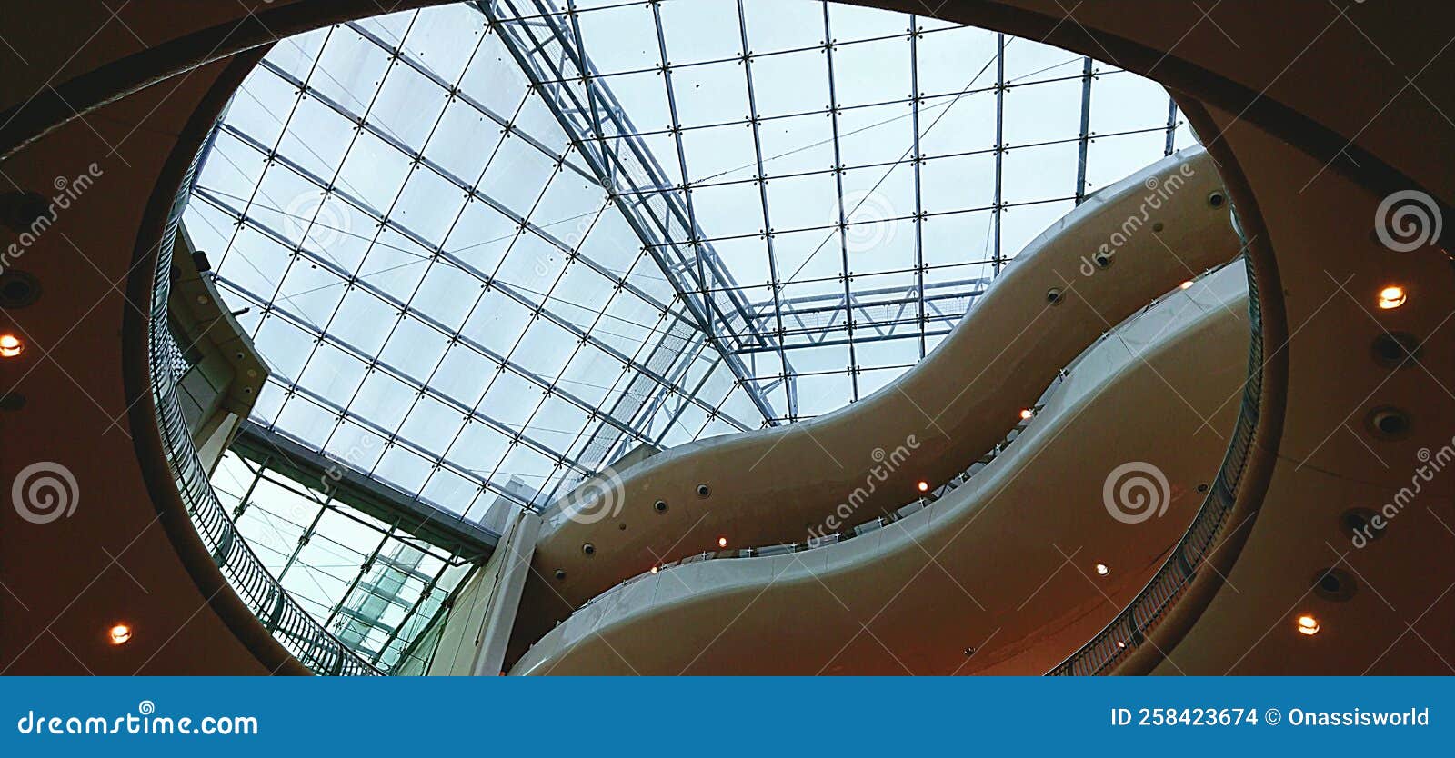 Internal Sky Glass Roof Architectural Design Stock Photo - Image of ...