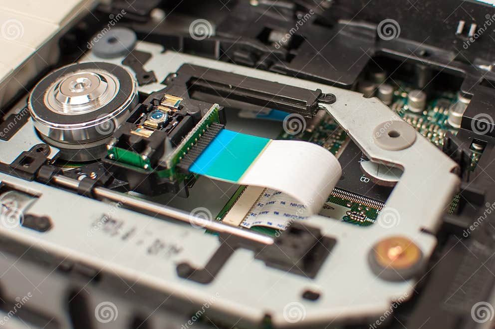 Internal Structure of the DVD Drive Unit Stock Image - Image of binary ...