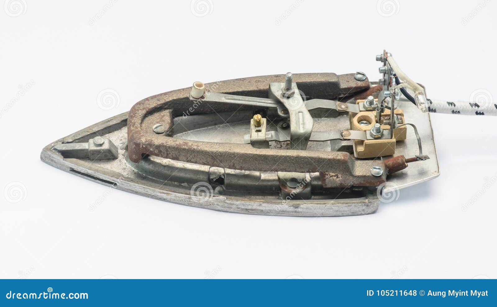 Internal Structure of Electronic Iron Stock Photo - Image of blue, wire ...