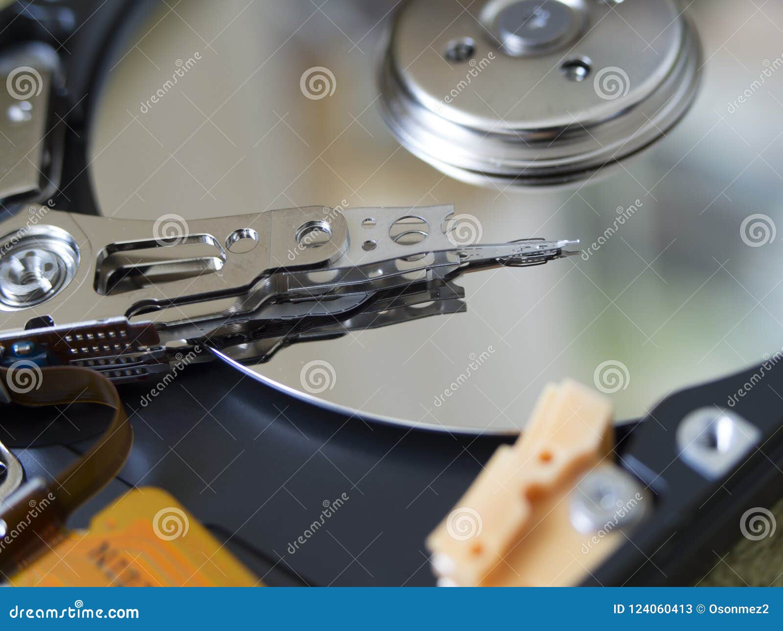 The Internal Structure of the Hard Disk Close-up Stock Image - Image of ...