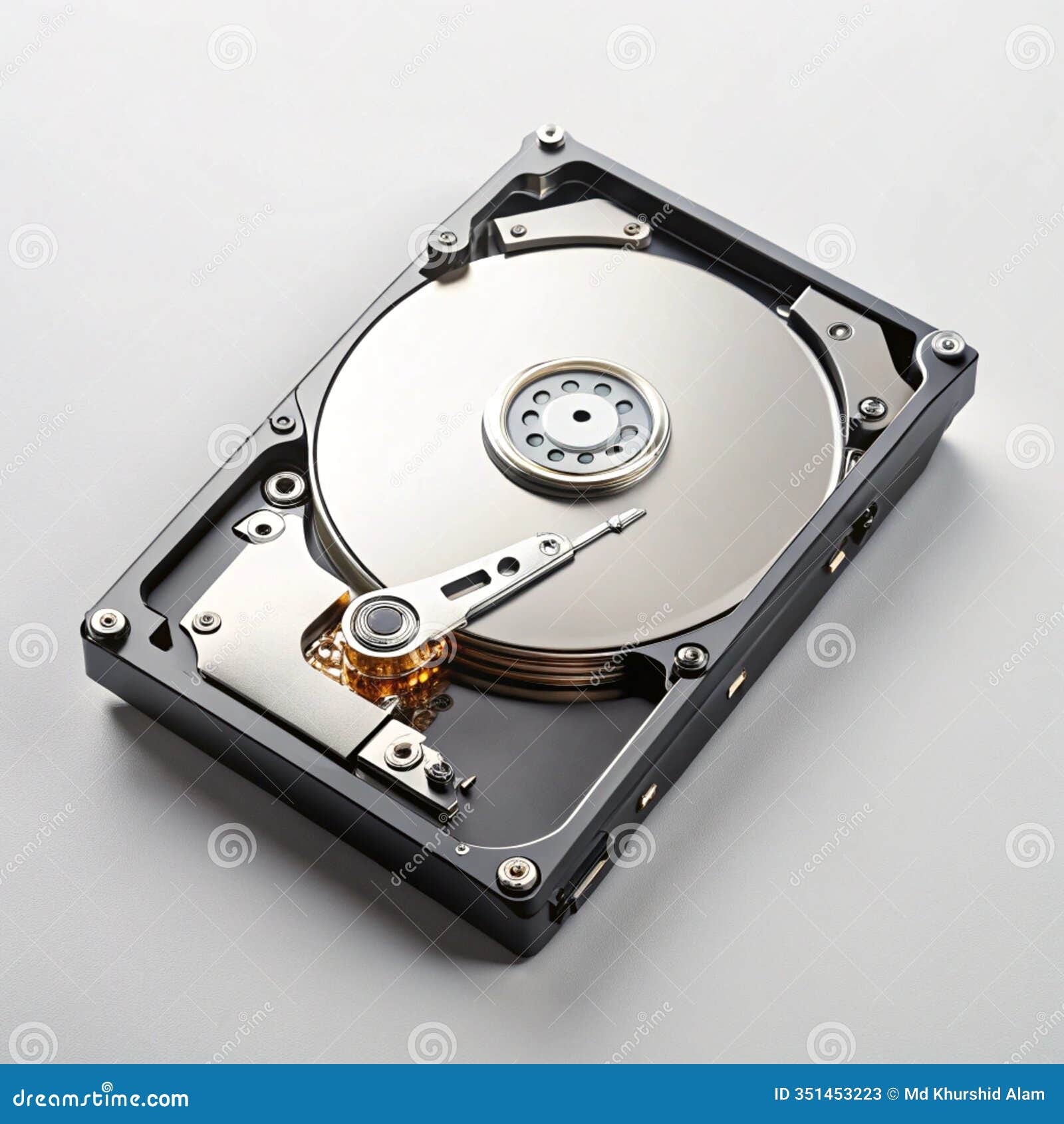 Internal Structure of Hard Disk Drive with Detailed Metallic Components ...