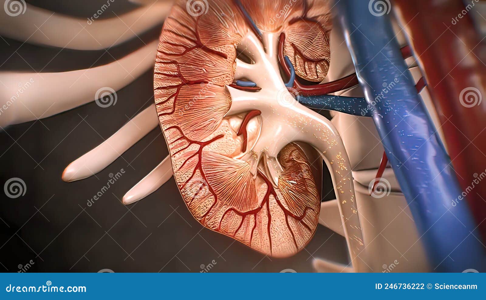 Internal Structure of the Kidney Stock Illustration - Illustration of ...