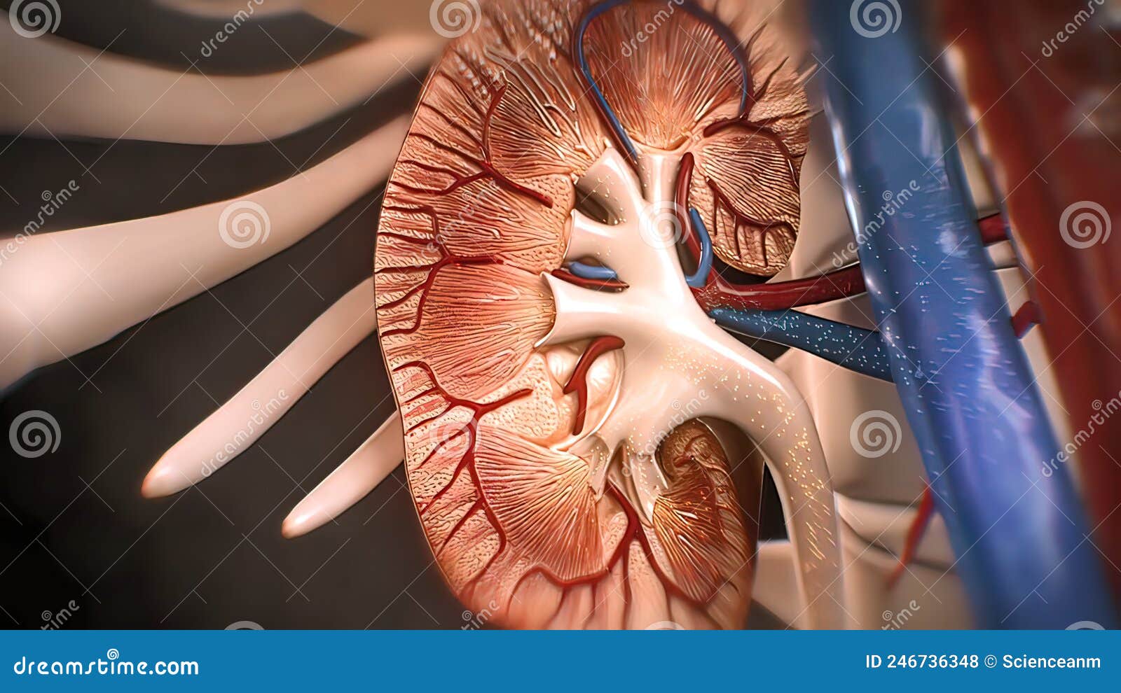 Internal Structure of the Kidney Stock Illustration - Illustration of ...