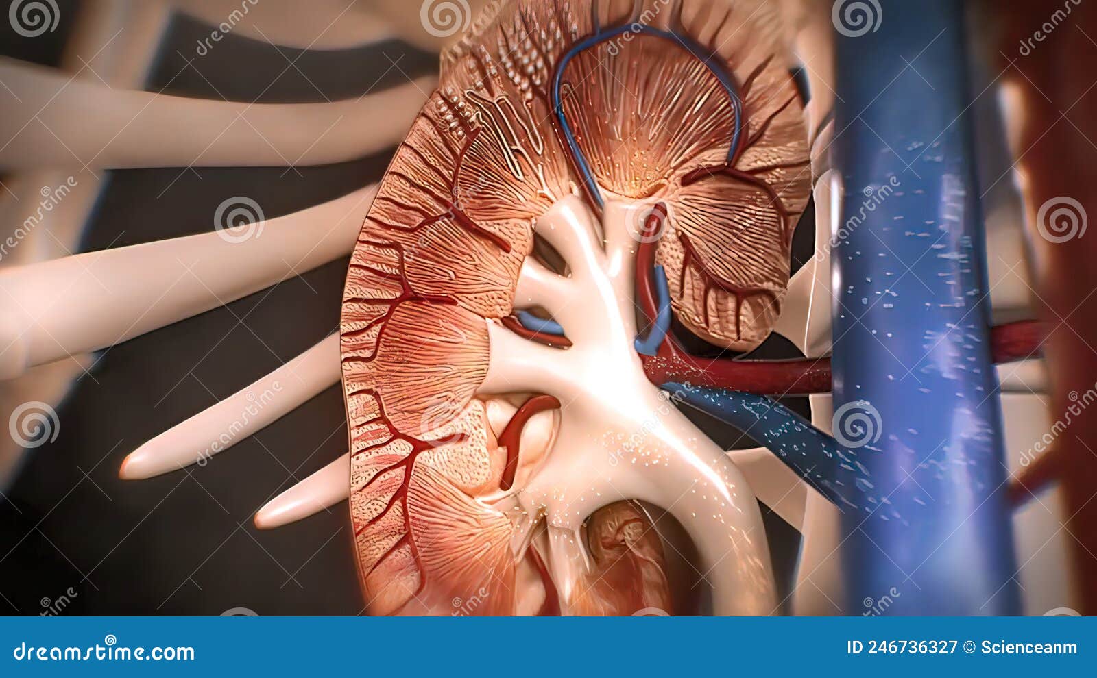 Internal Structure of the Kidney Stock Illustration - Illustration of ...