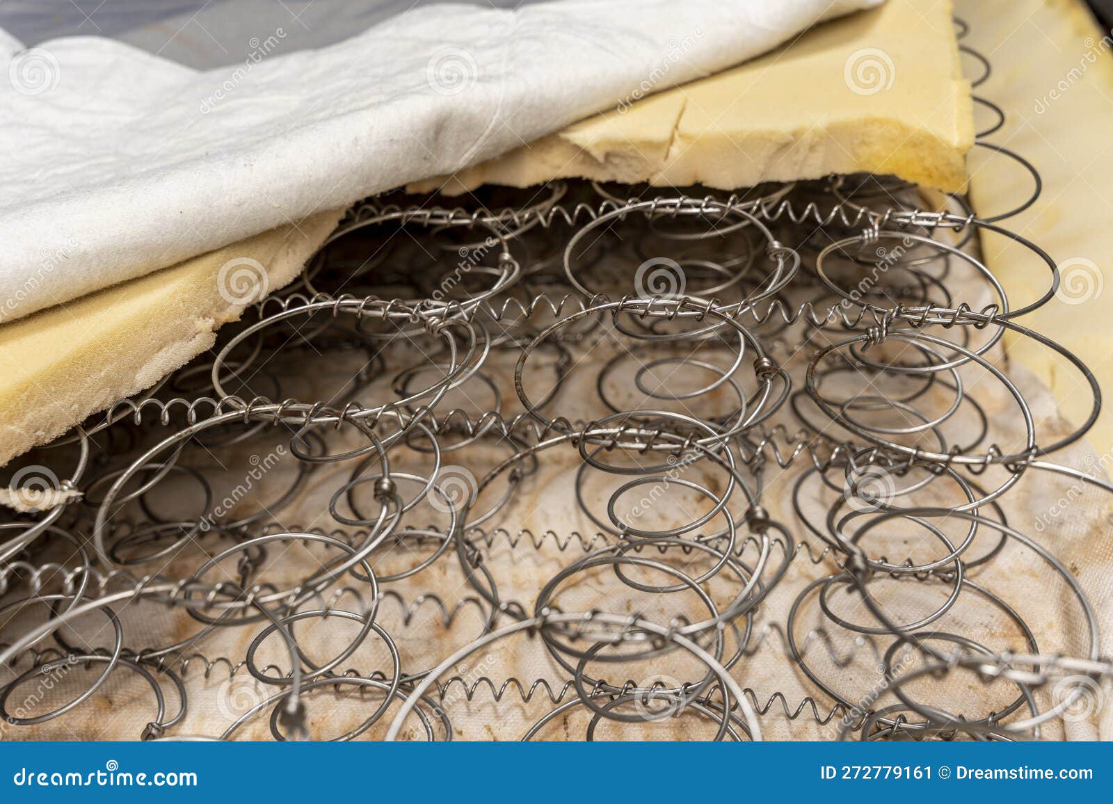 The Internal Structure of the Spring Mattress. Old Box-spring Mattress ...