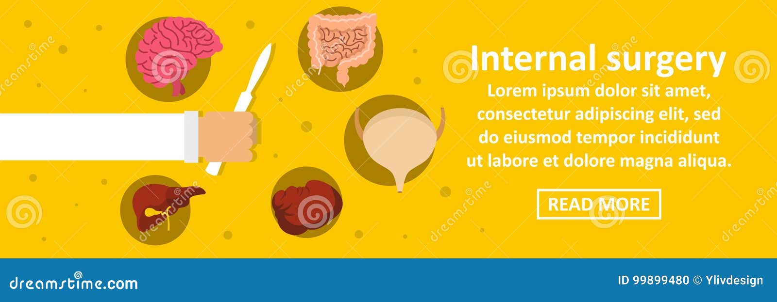 Internal Surgery Banner Horizontal Concept Stock Vector - Illustration ...