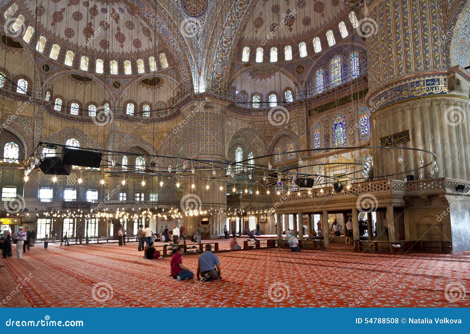 Internal View of Blue Mosque and Believers Editorial Stock Photo ...