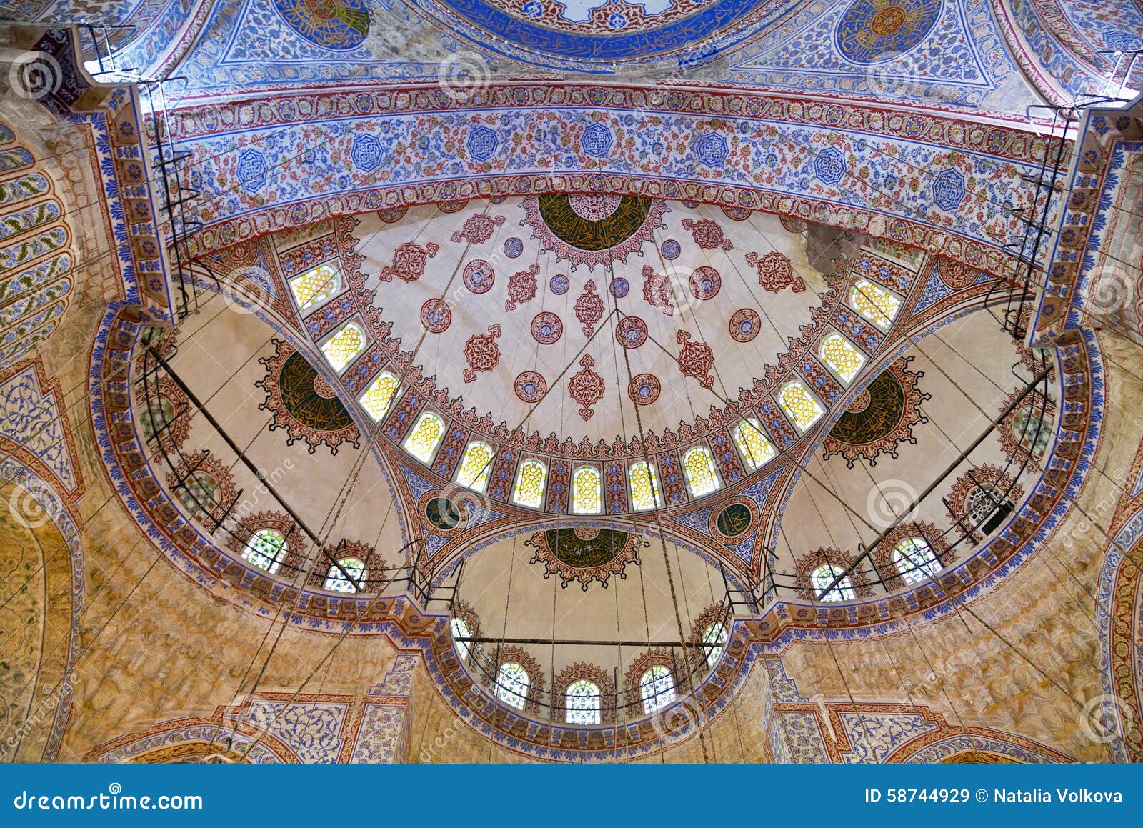 Internal View of Blue Mosque, Editorial Stock Image - Image of islamic ...