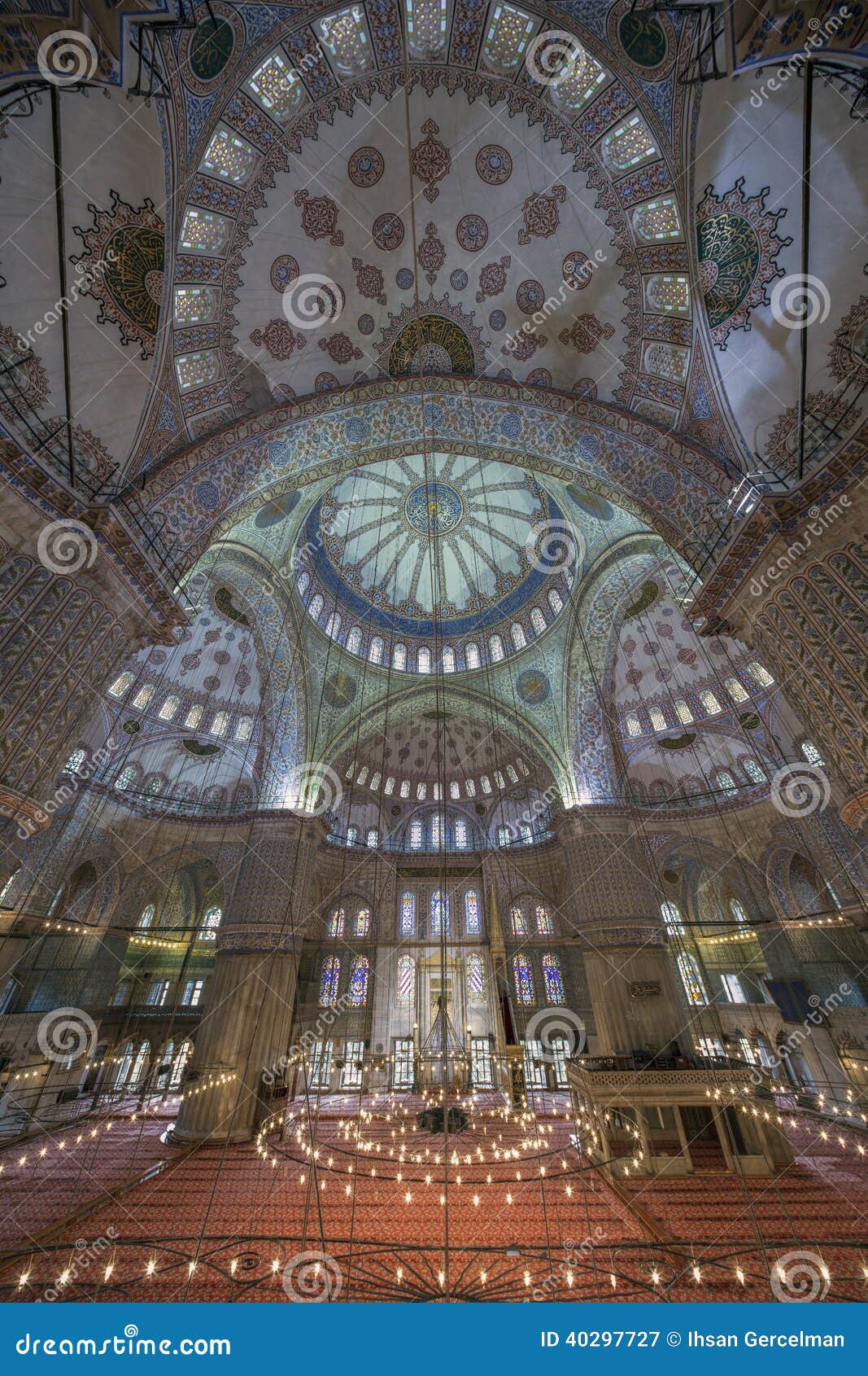 Internal View of Blue Mosque, Sultanahmet, Istanbul Stock Image - Image ...