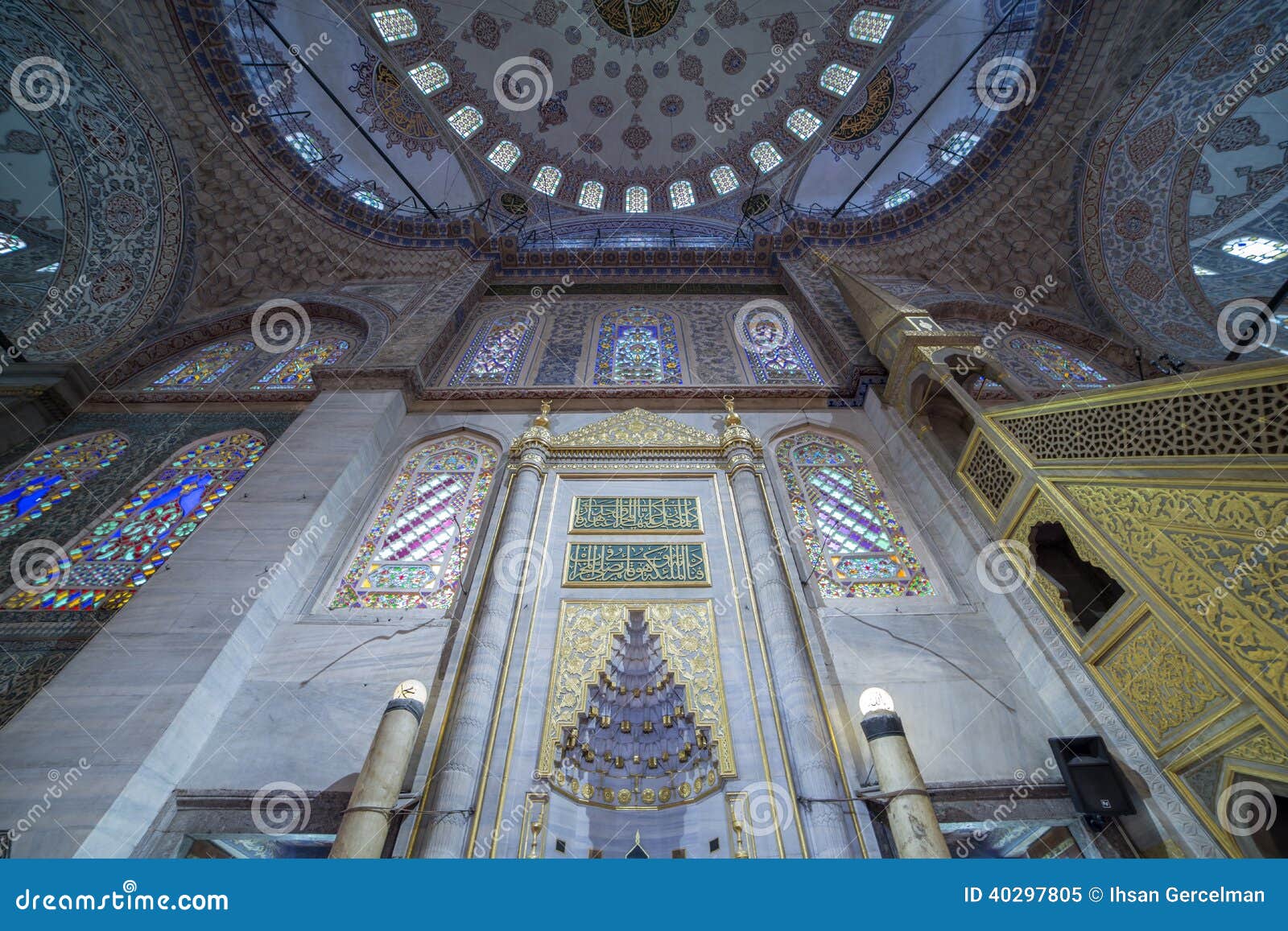 Internal View of Blue Mosque, Sultanahmet, Istanbul Stock Image - Image ...