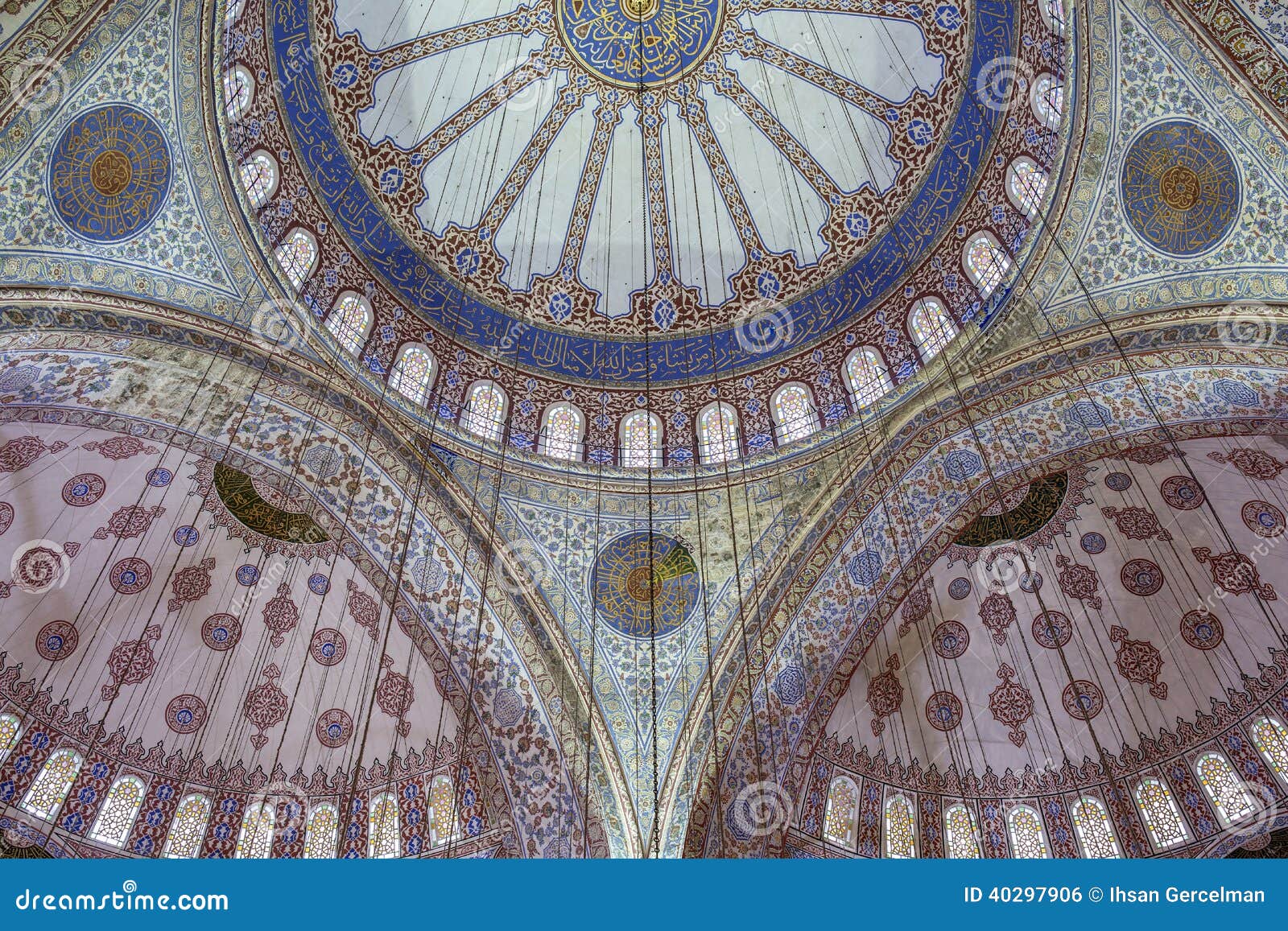 Internal View of Blue Mosque, Sultanahmet, Istanbul Stock Photo - Image ...