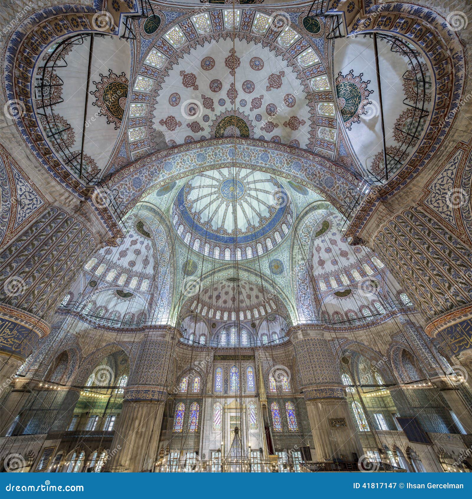 Internal View of Blue Mosque, Sultanahmet, Istanbul Stock Image - Image ...