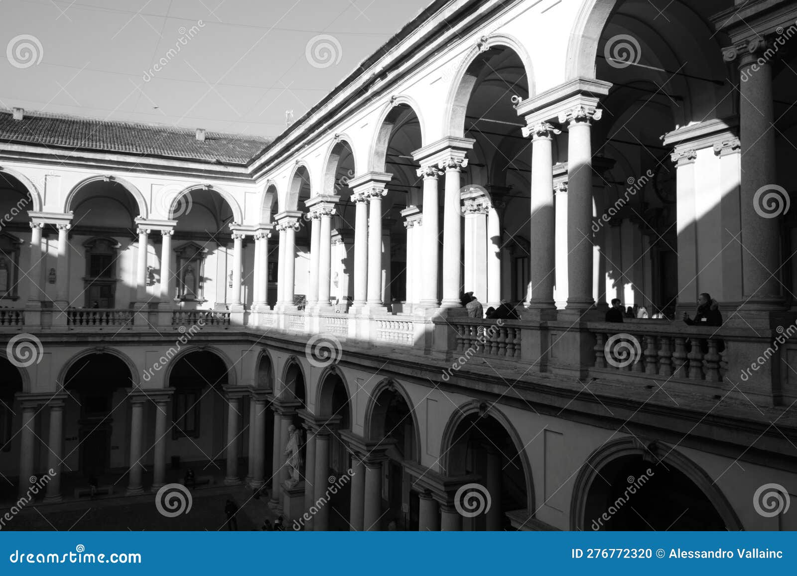 Internal View of the Courtyard of the Academy of Fine Arts in Milan ...