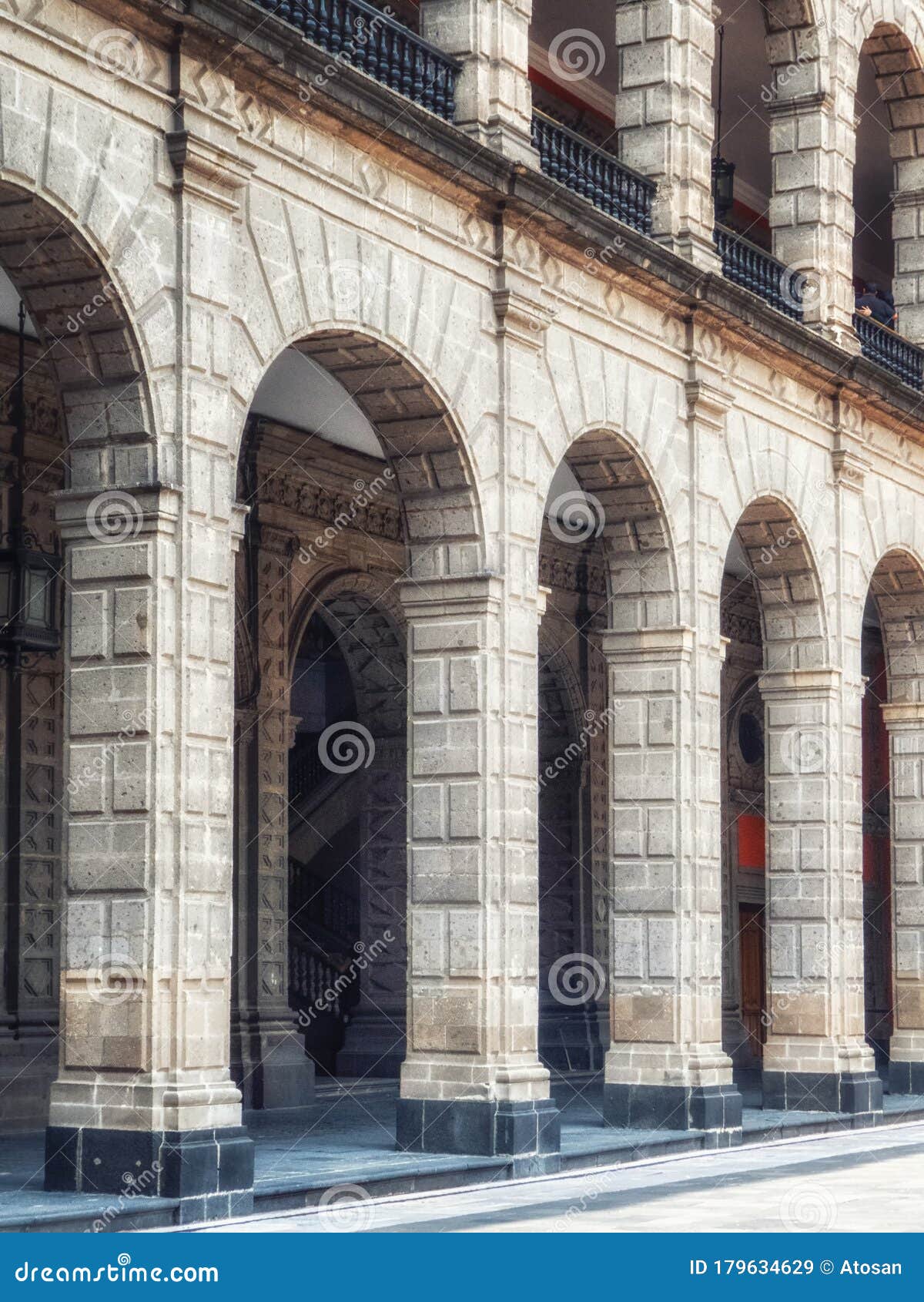 An Internal View of El Palacio Nacional the National Palace Arches ...