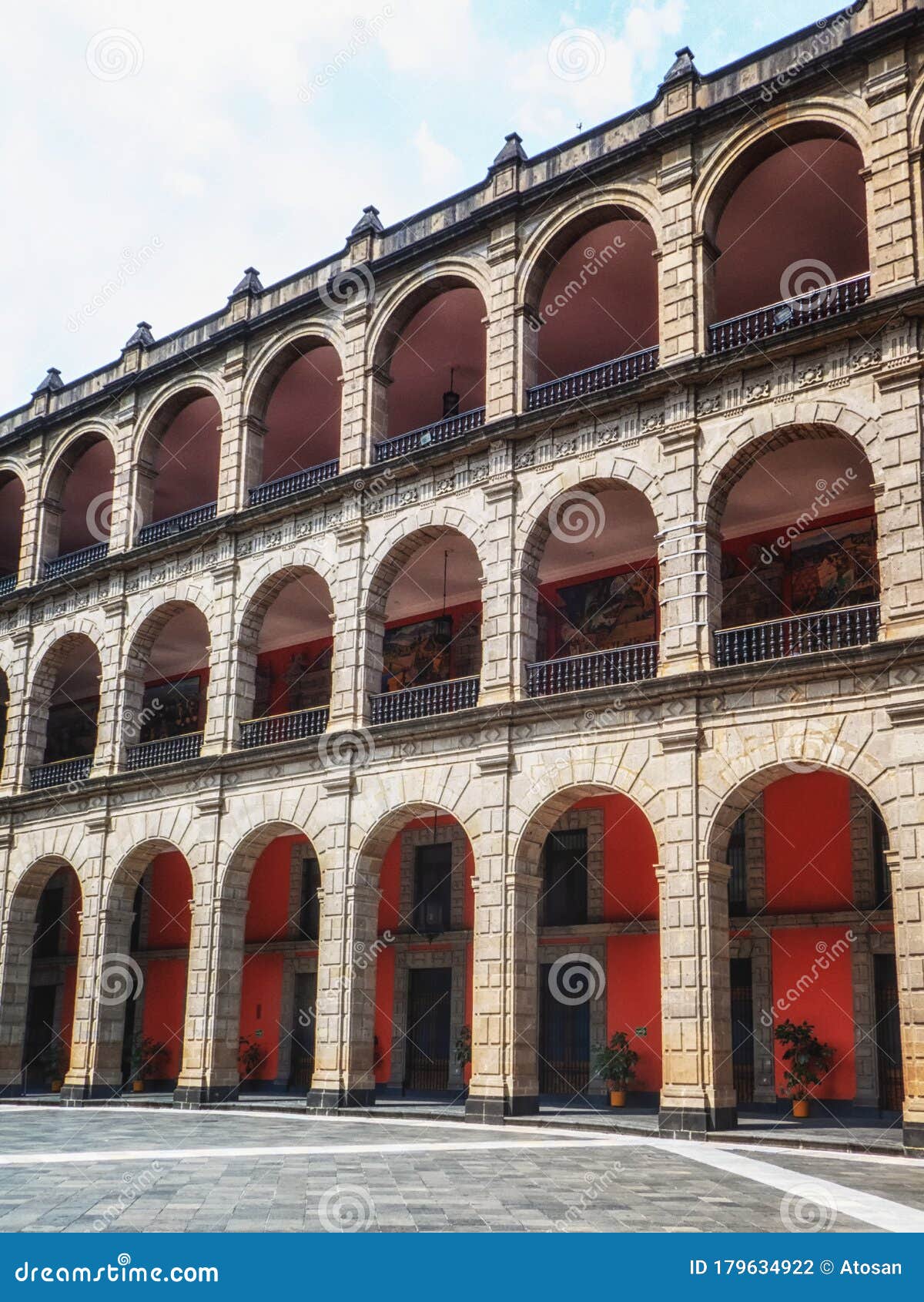 An Internal View of El Palacio Nacional the National Palace Arches ...