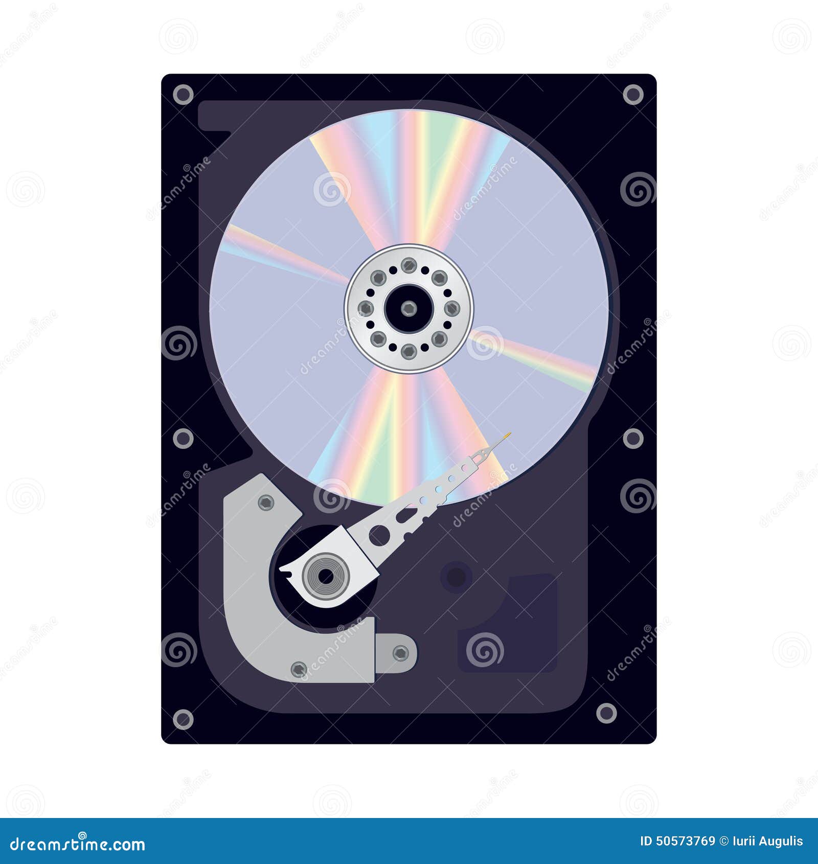 Internal View of the Hard Disk of a Computer. Stock Vector ...