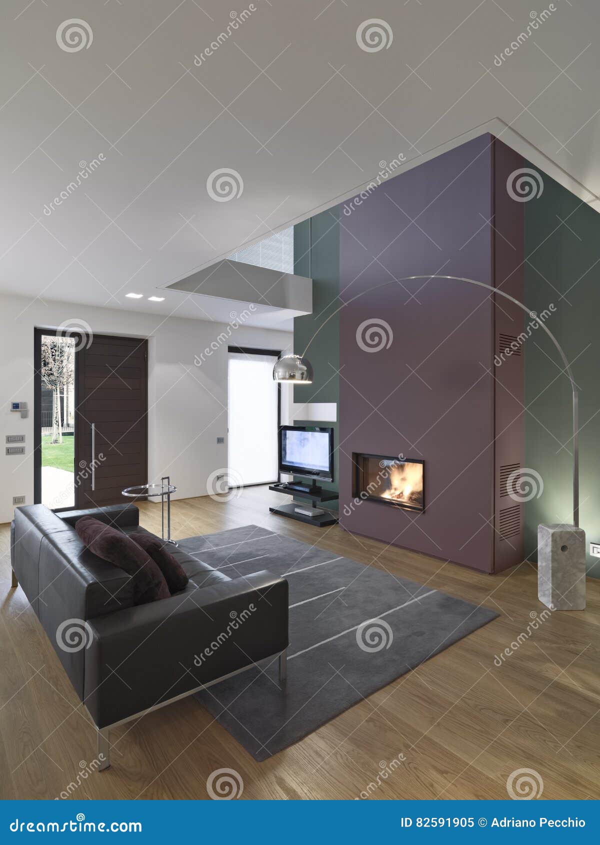 Internal View of a Modern Living Room Stock Image - Image of parquet ...