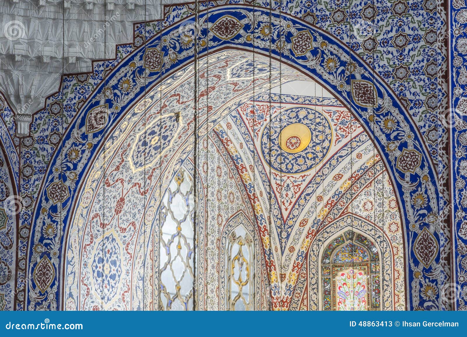 Internal View of New Mosque in Fatih, Istanbul Stock Image - Image of ...