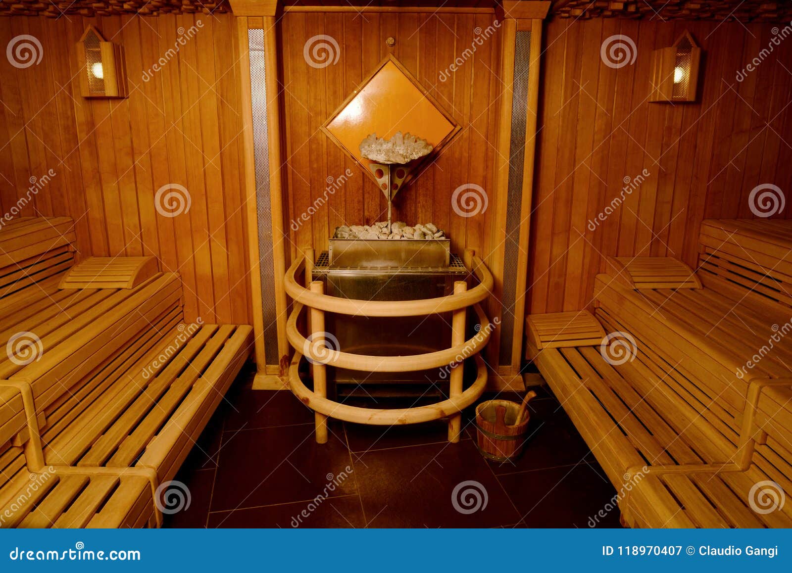 Internal View of Sauna in Spa Stock Image - Image of care, legs: 118970407