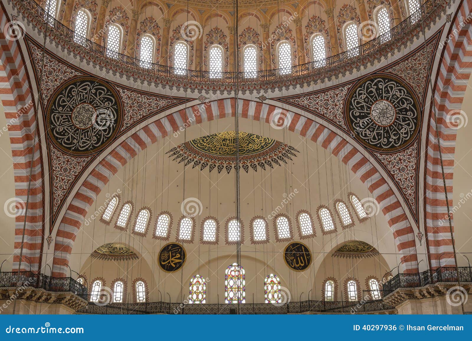 Internal View of Suleymaniye Mosque, Istanbul Stock Photo - Image of ...