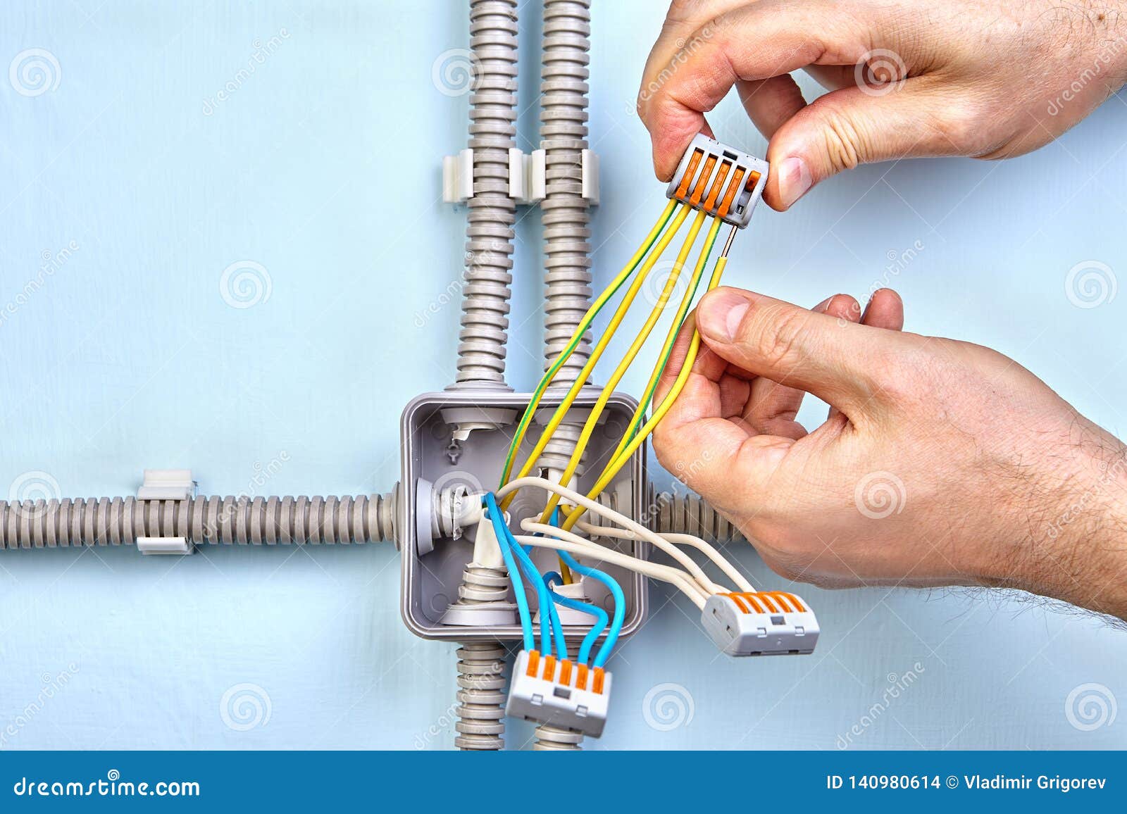 Internal View of Surface Mounted Junction Box Wiring Stock Photo ...